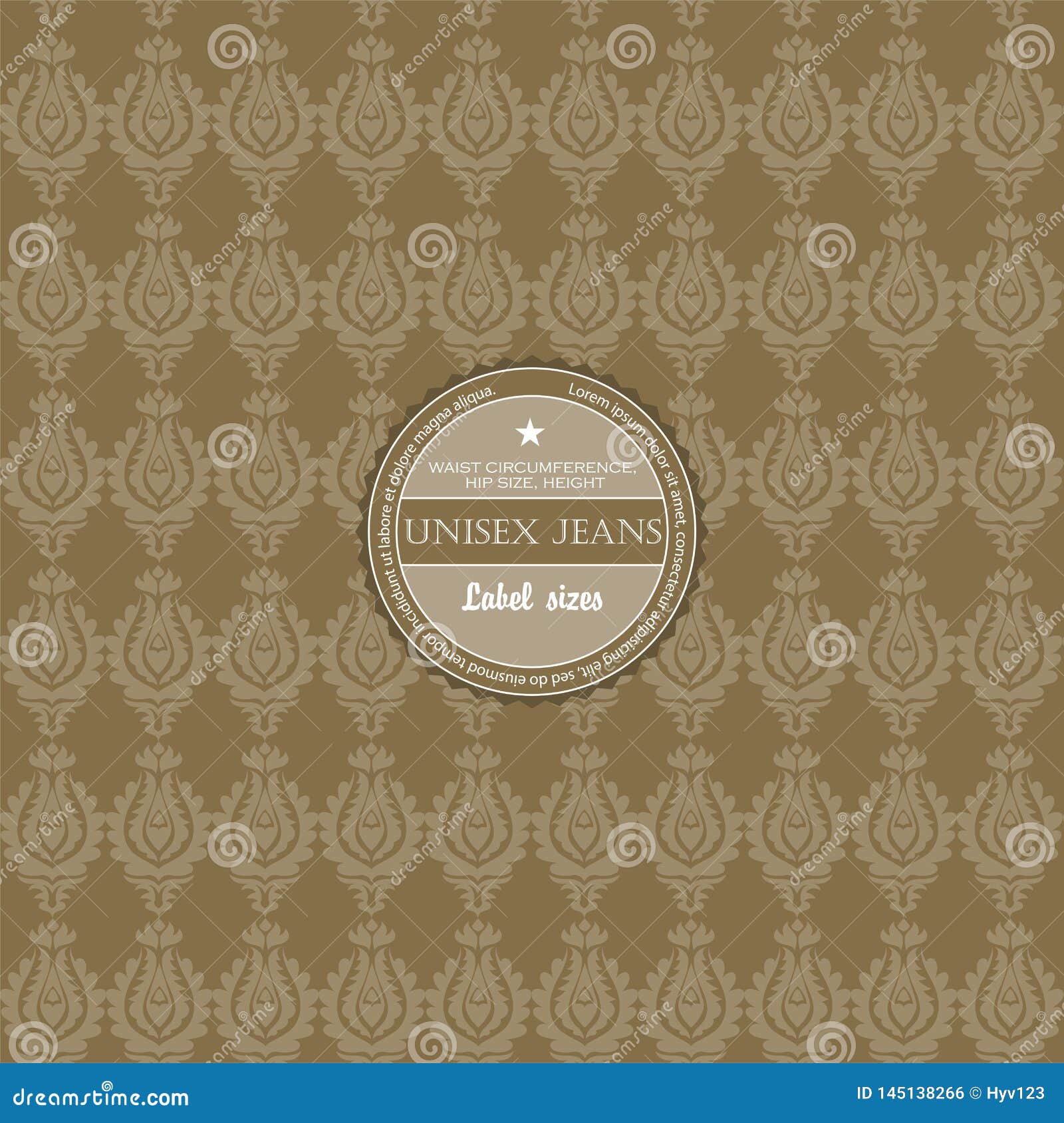 Seamless Wallpaper Pattern with Label - Vector Stock Illustration ...