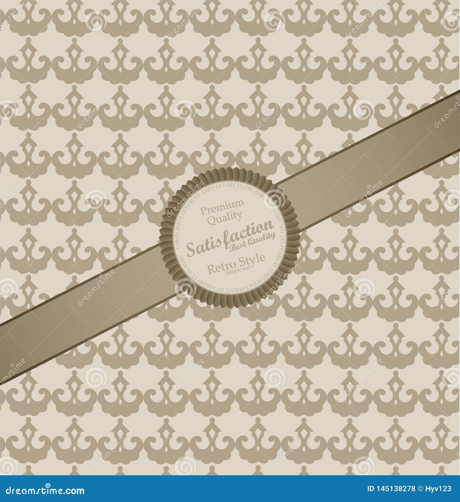 Seamless Wallpaper Pattern with Label - Vector Stock Illustration ...