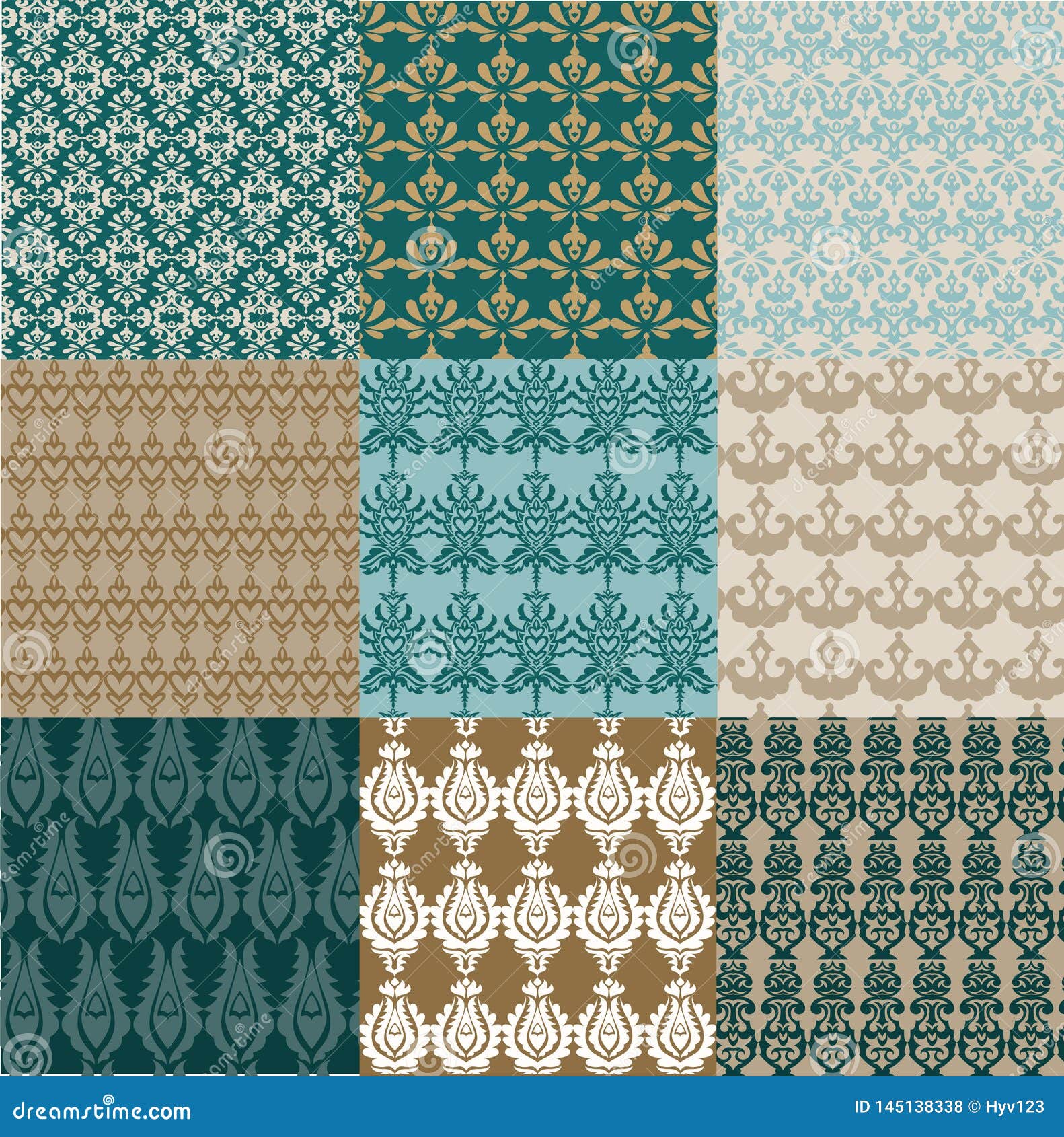 Seamless Wallpaper Pattern with Label - Vector Stock Illustration ...