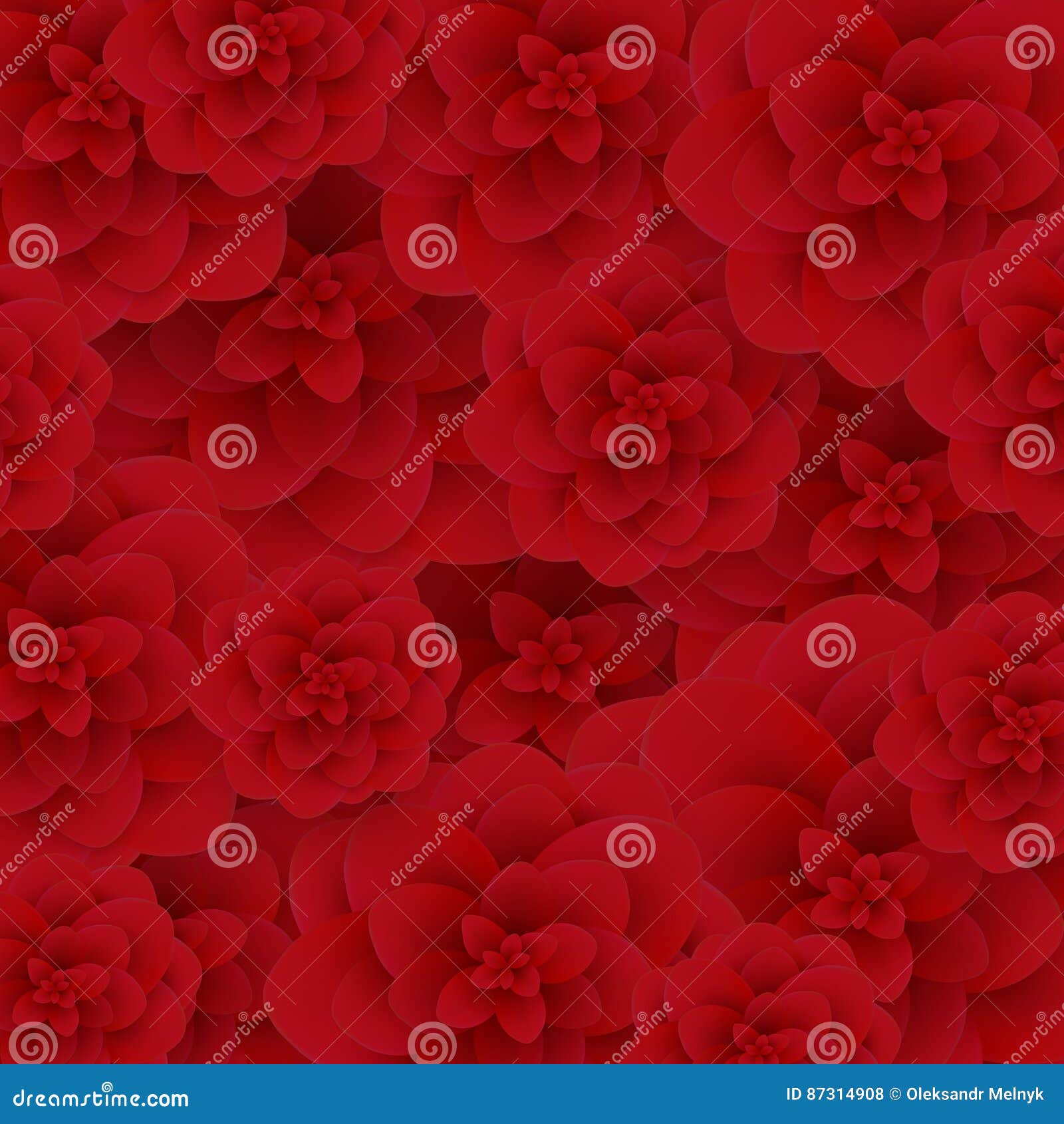 Seamless Wallpaper Pattern Red Roses on Design Background Vector ...