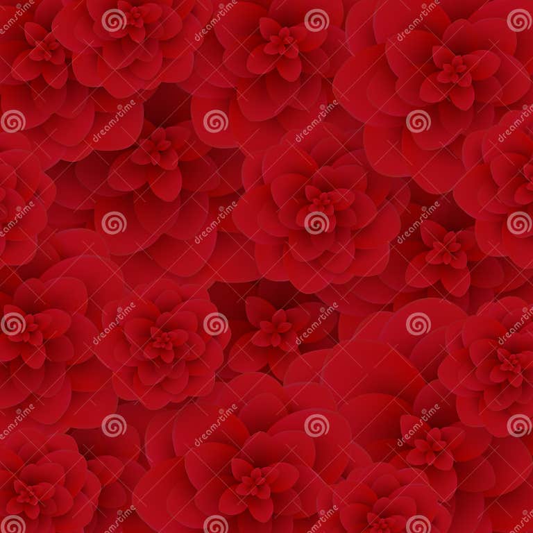 Seamless Wallpaper Pattern Red Roses on Design Background Vector ...