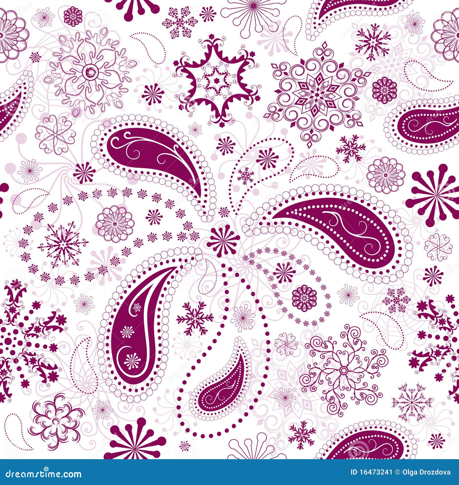 Seamless Wallpaper with Purple Snowflakes Stock Vector - Illustration ...
