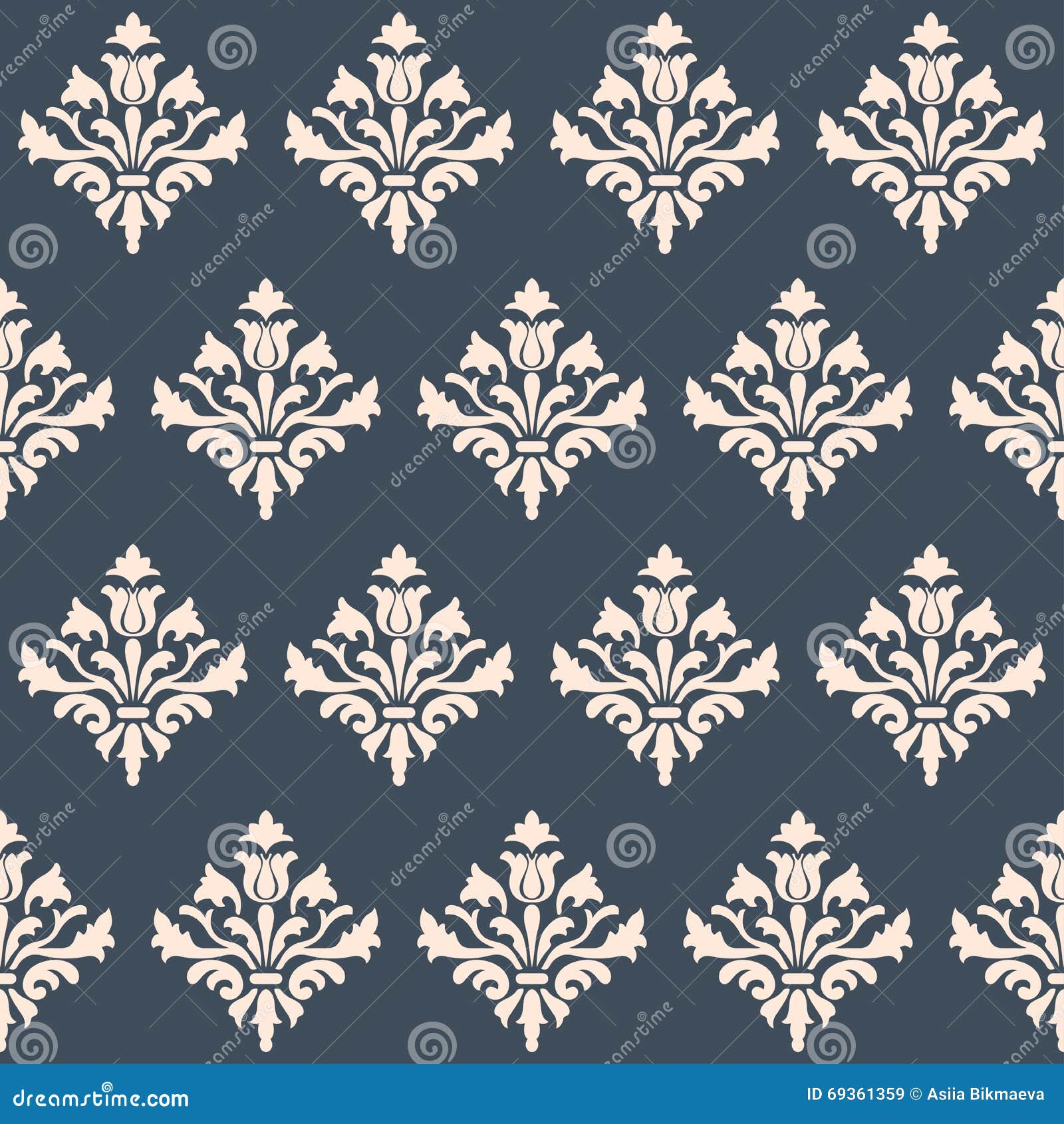 Seamless Wallpaper Renaissance on a Gray Background. Stock Vector ...