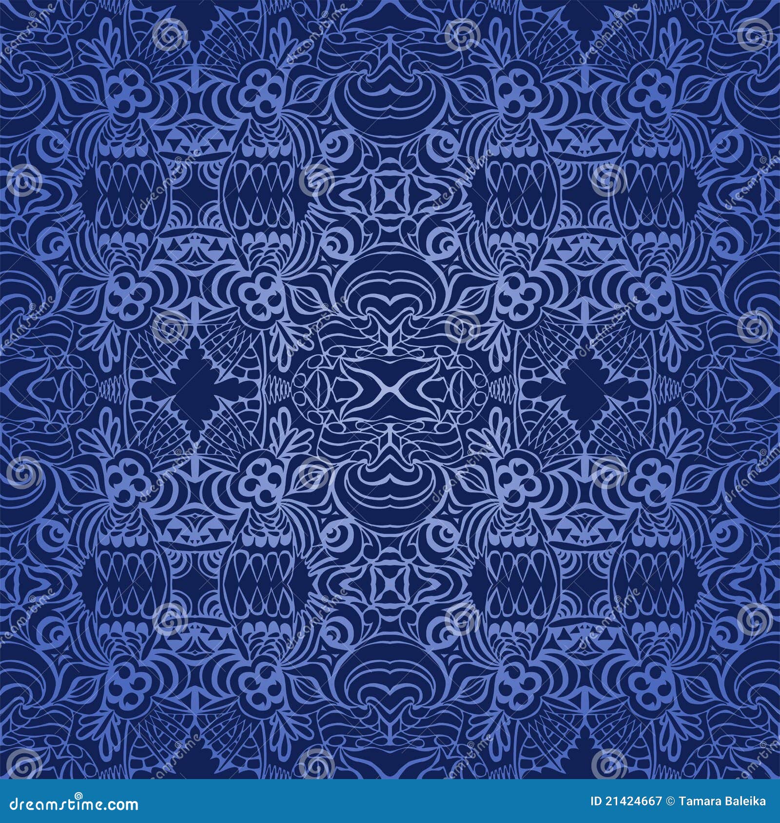 Seamless Wallpapper Dark Blue Stock Vector - Illustration of decor ...