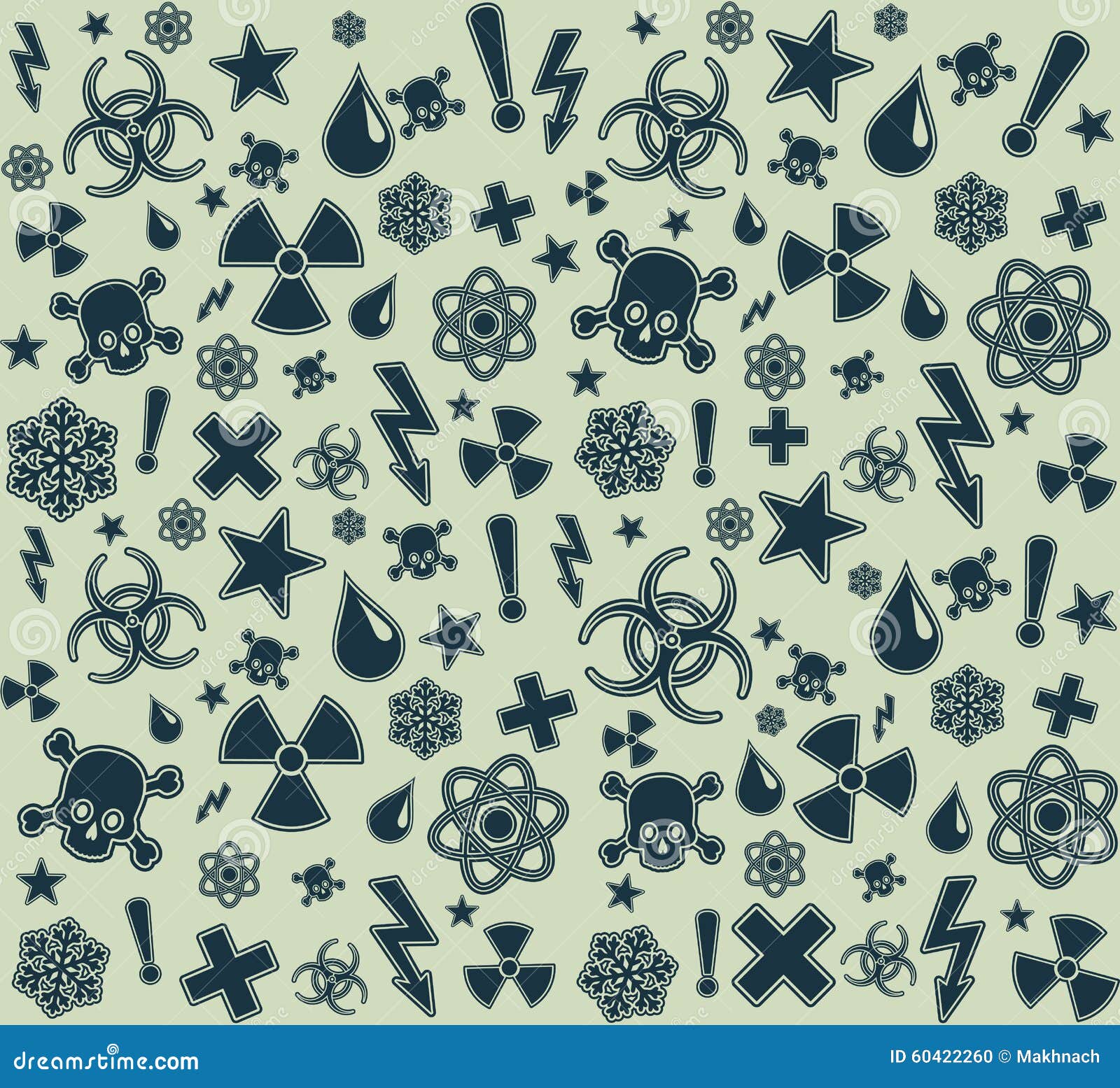 Set Of Seamless Warning Symbols Patterns. Vector Illustration ...