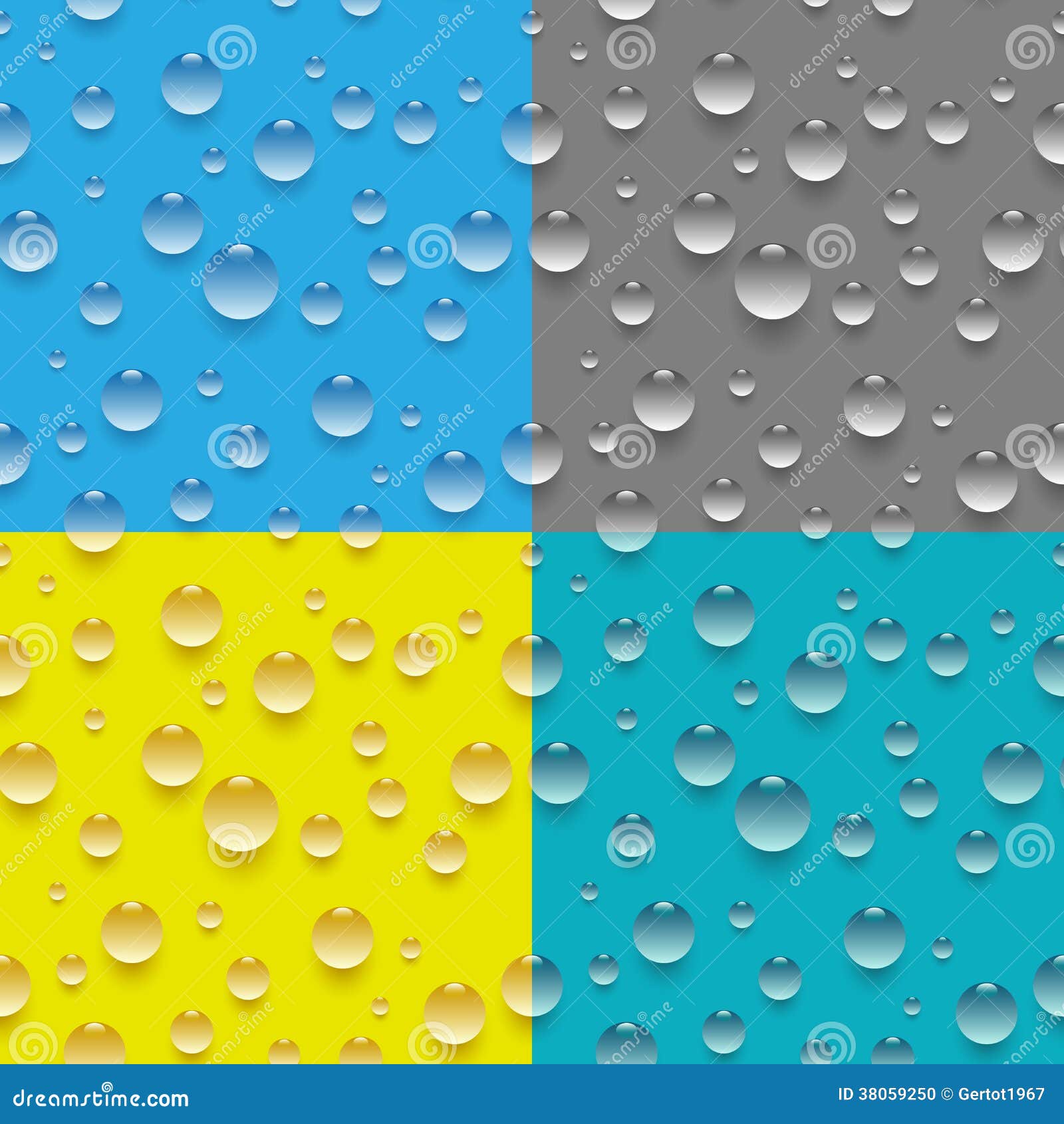 Seamless Water Drop Pattern Stock Vector - Illustration of gradient ...