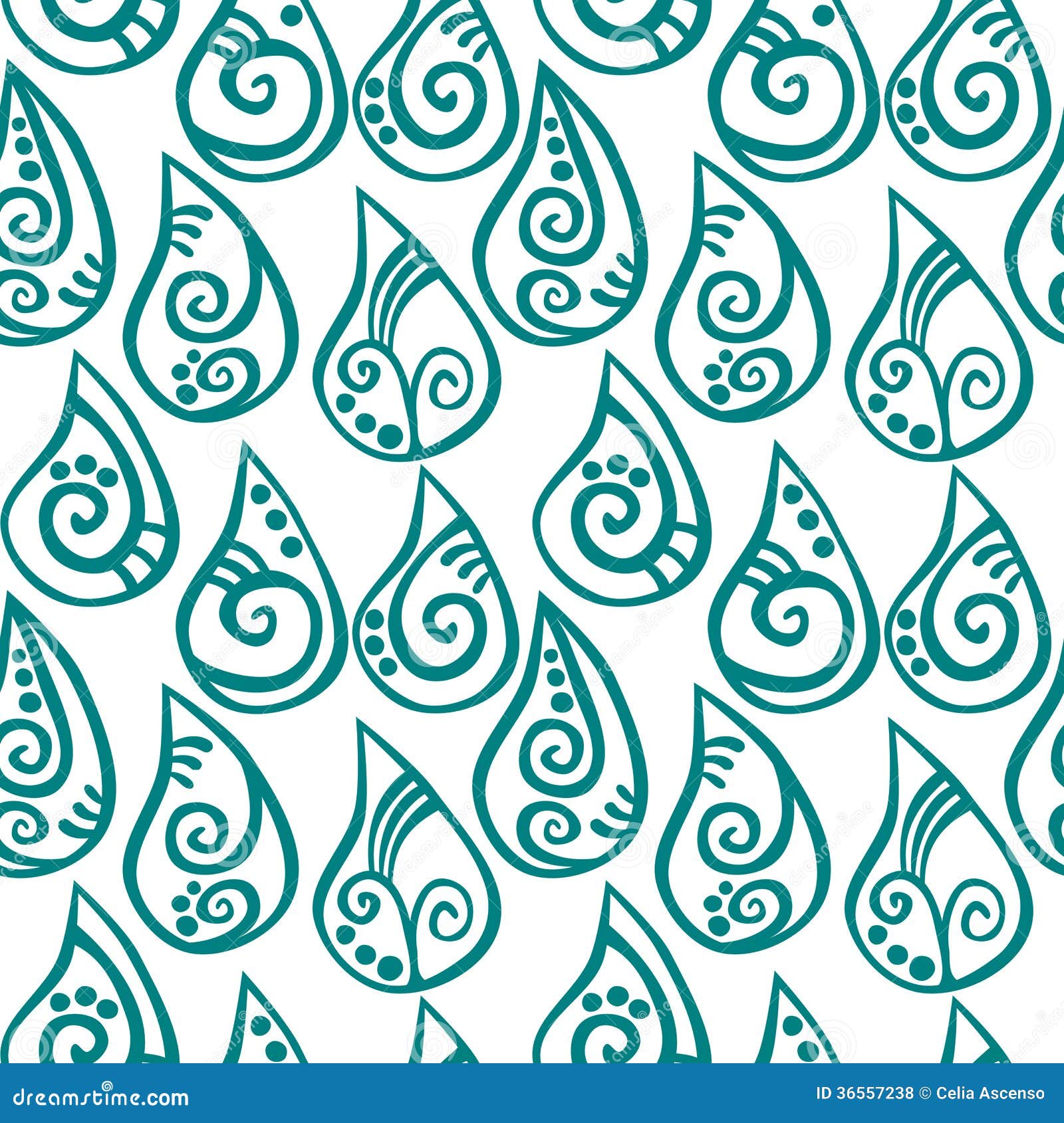 Seamless Water Drops Patterned Rain Stock Illustration - Illustration ...