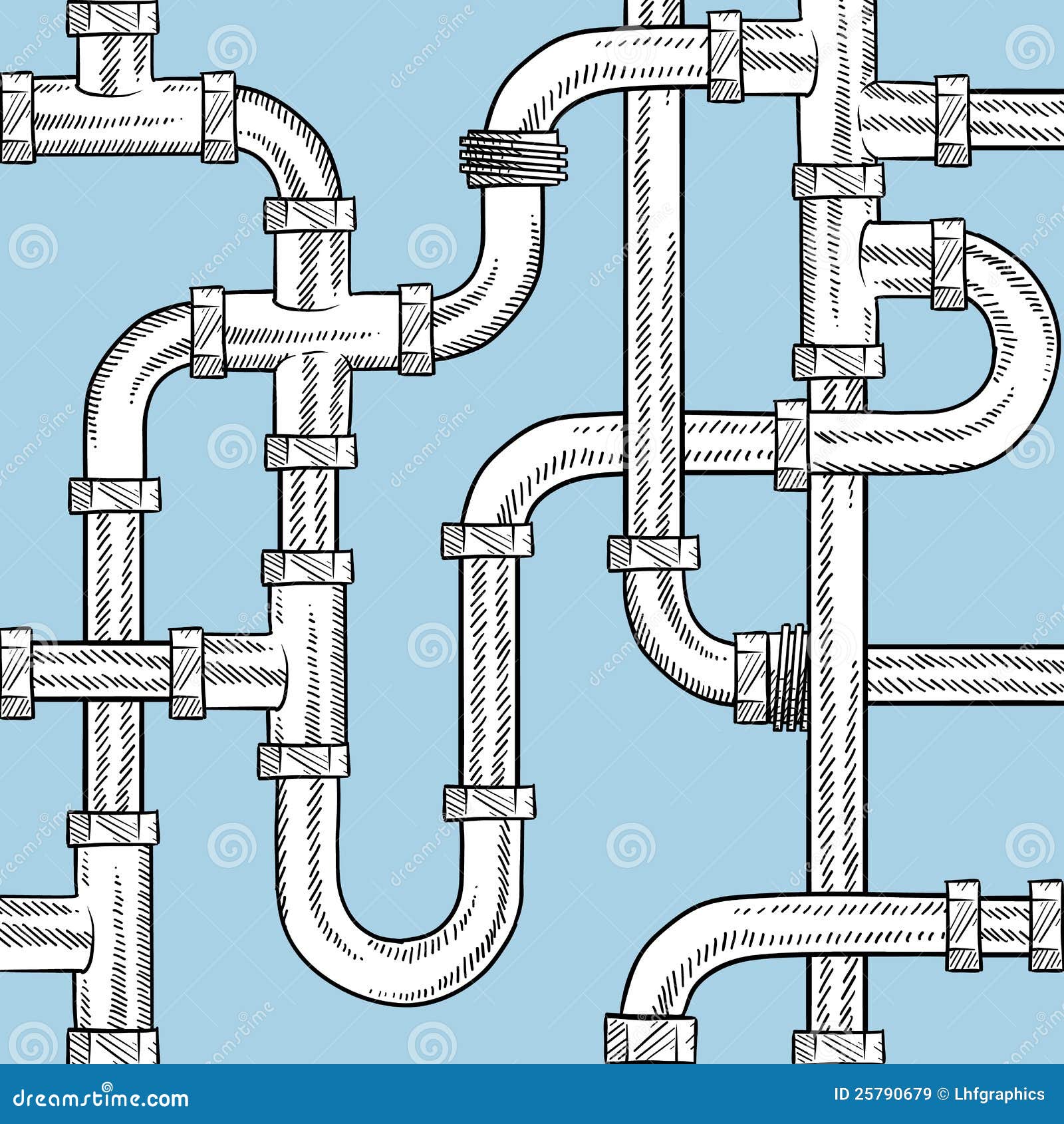 Seamless Water Pipes Vector Beckground Stock Vector - Illustration of ...