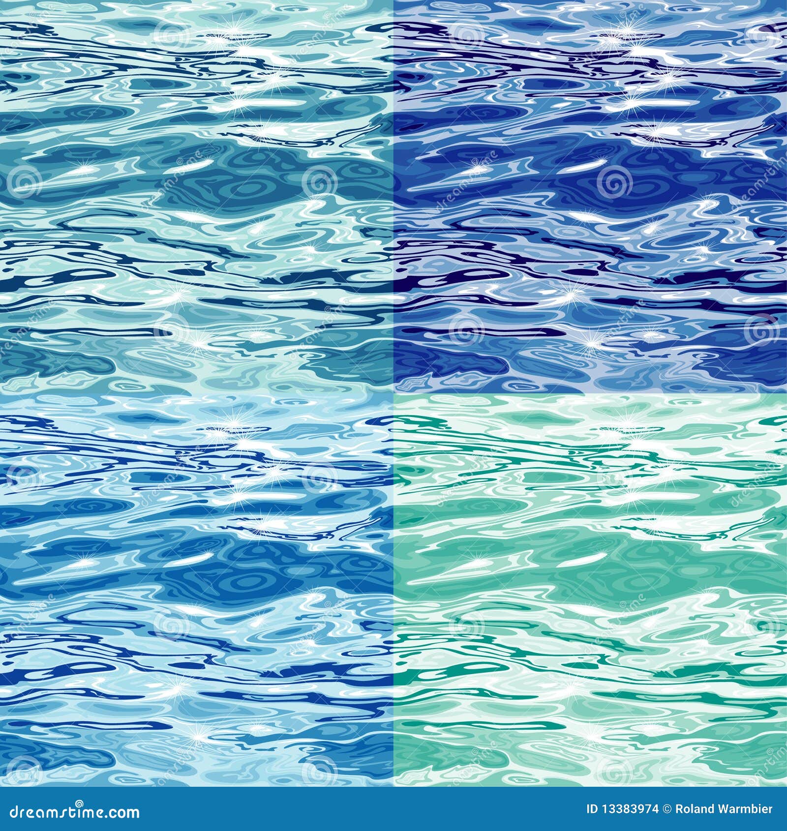 Seamless Water Surface Pattern Variations Stock Vector - Illustration ...