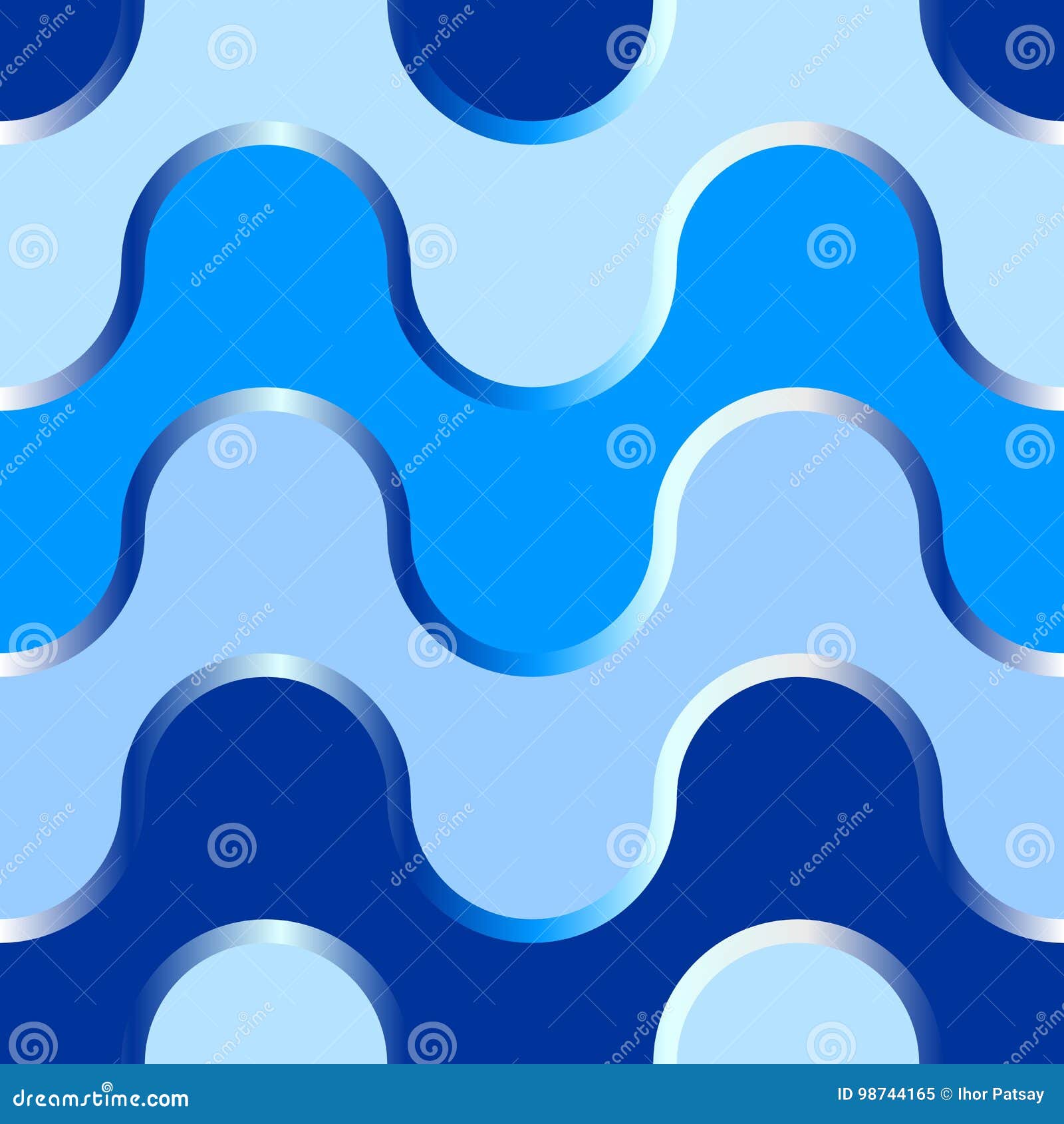 Seamless Water Wave Pattern Stock Vector - Illustration of blue, clip ...
