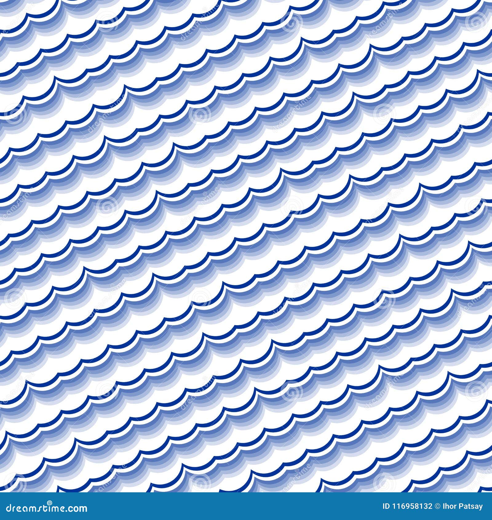 Seamless Water Wave Pattern Stock Vector - Illustration of tiled, curve ...