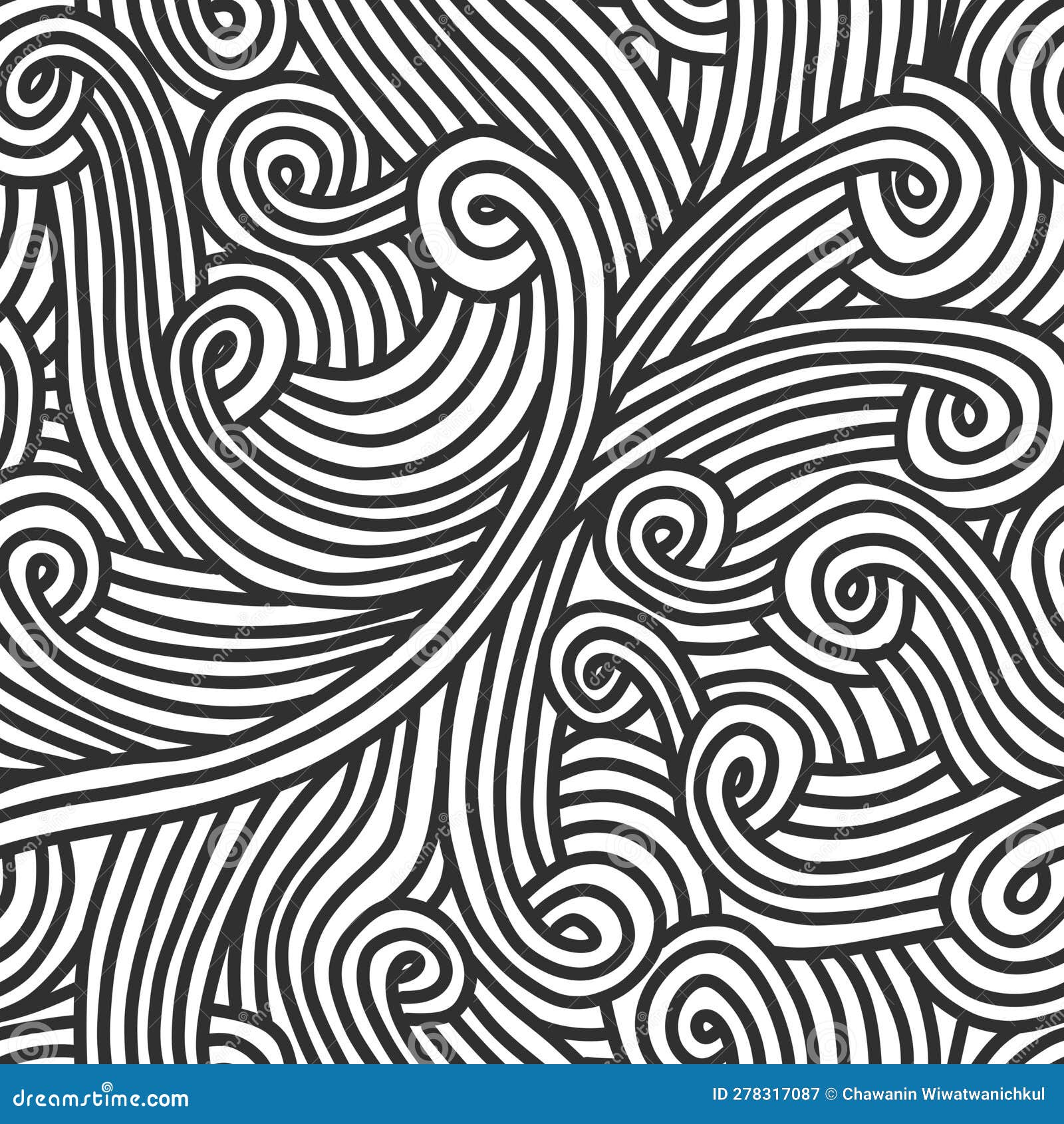 Seamless Water or Wind Wave Pattern. Stock Image - Illustration of ...