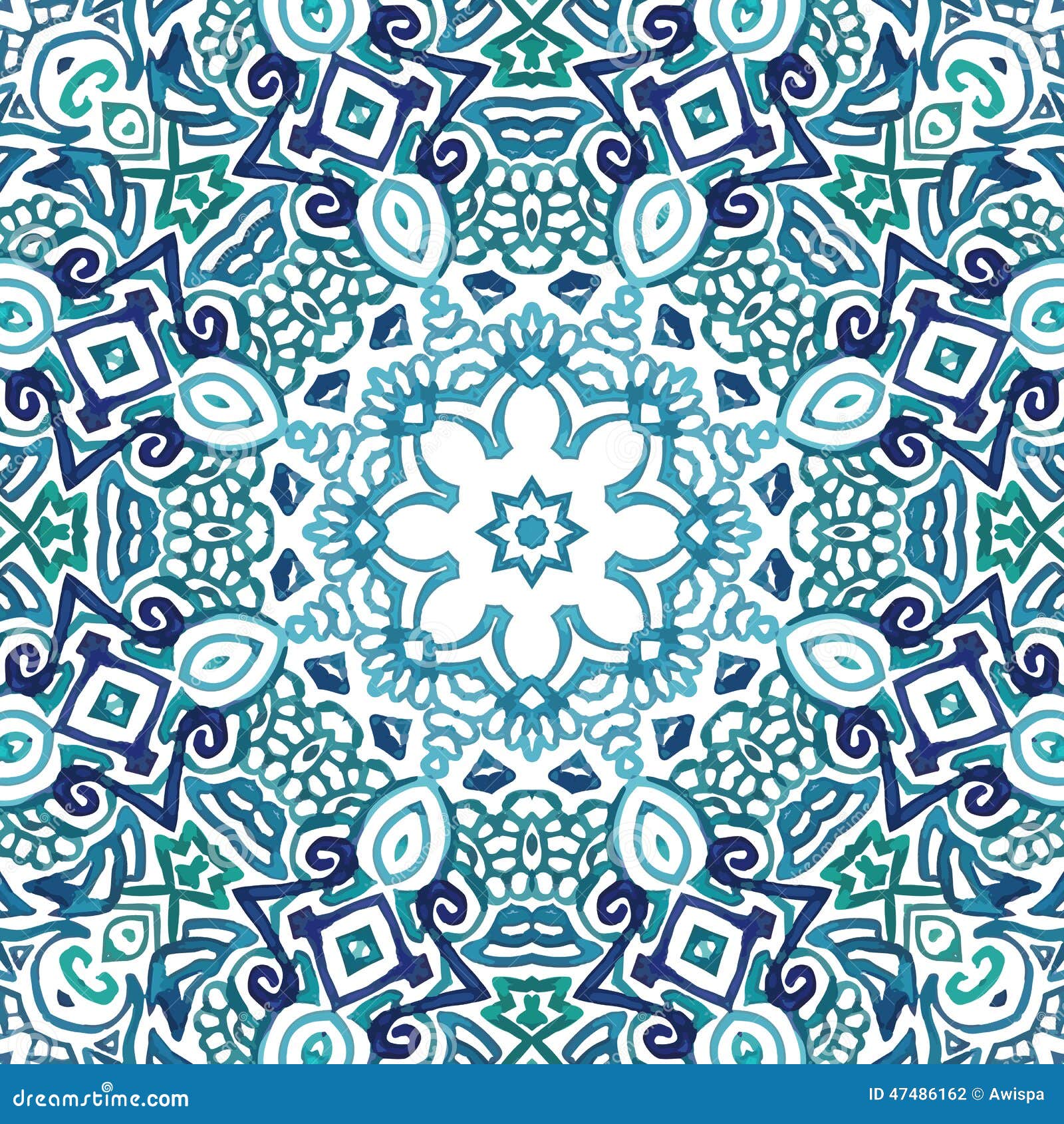 Seamless Watercolor Doodle Decorative Pattern Stock Vector ...