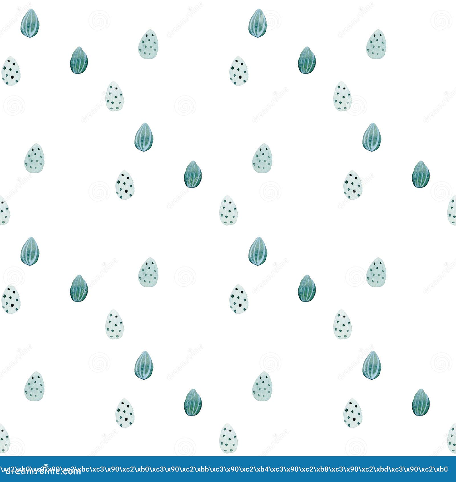 Seamless Watercolor Pattern on a White Background. Easter Egg Print ...