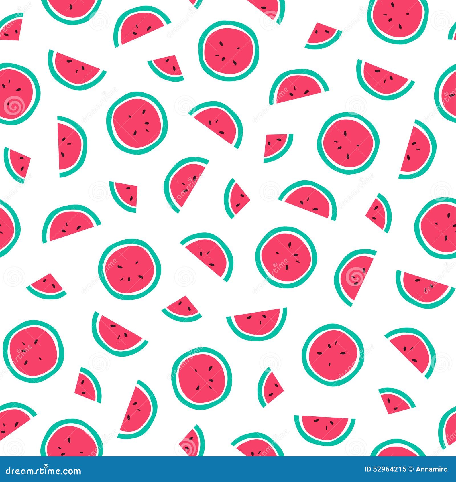 Watermelon Pattern Vector Illustration | CartoonDealer.com #43961142