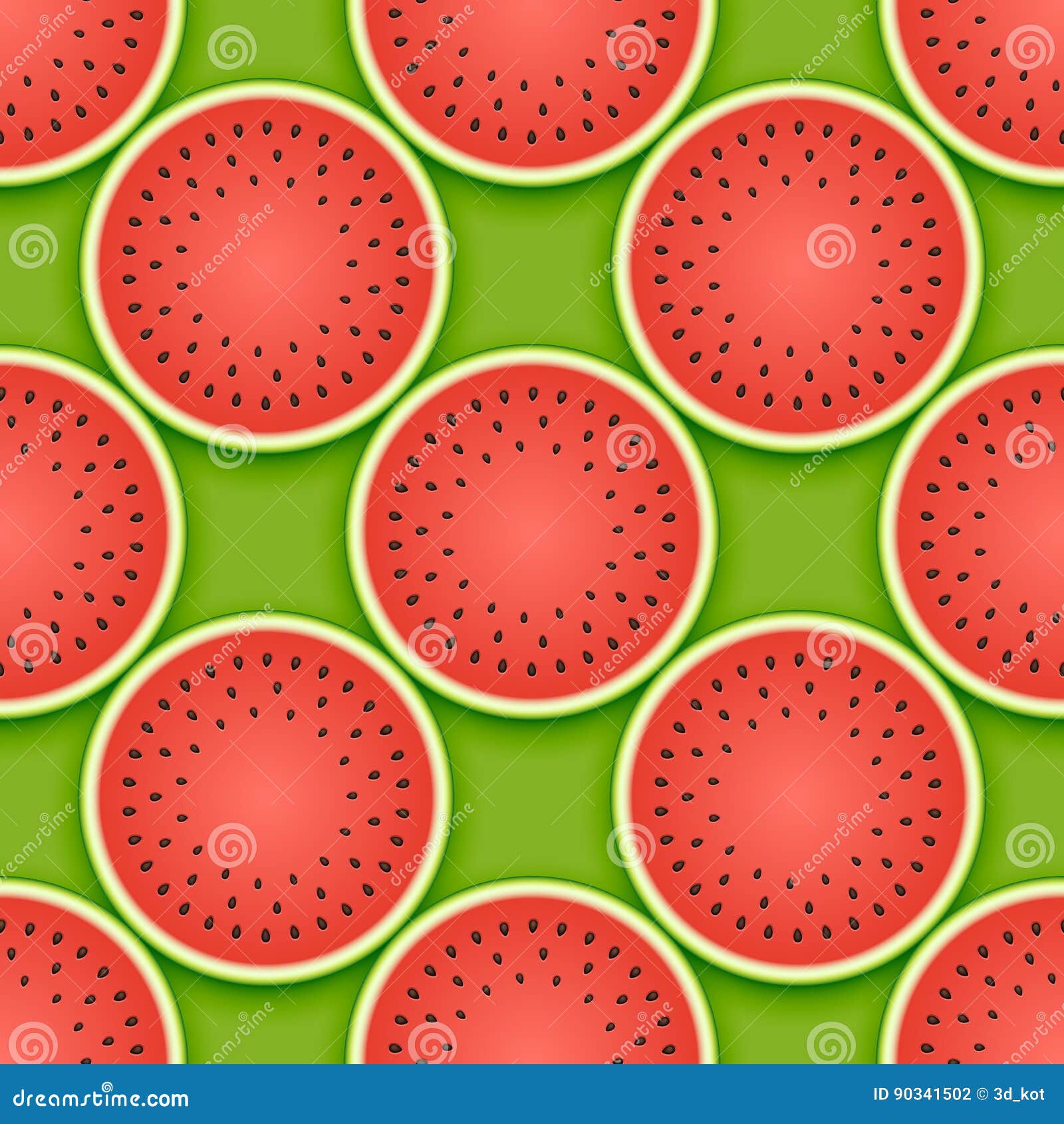 Seamless Watermelon Pattern Stock Vector - Illustration of bright ...