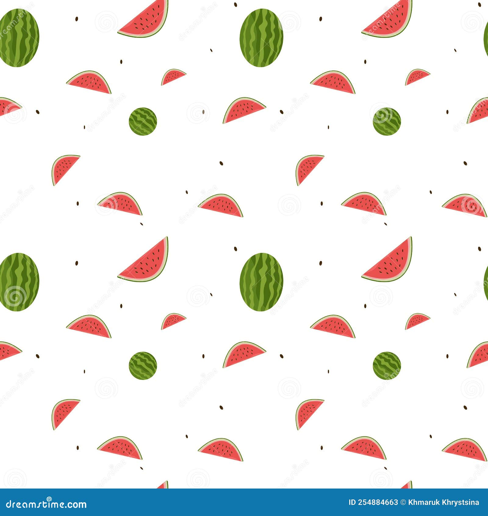 Seamless Watermelons Pattern. Vector Background Stock Vector ...