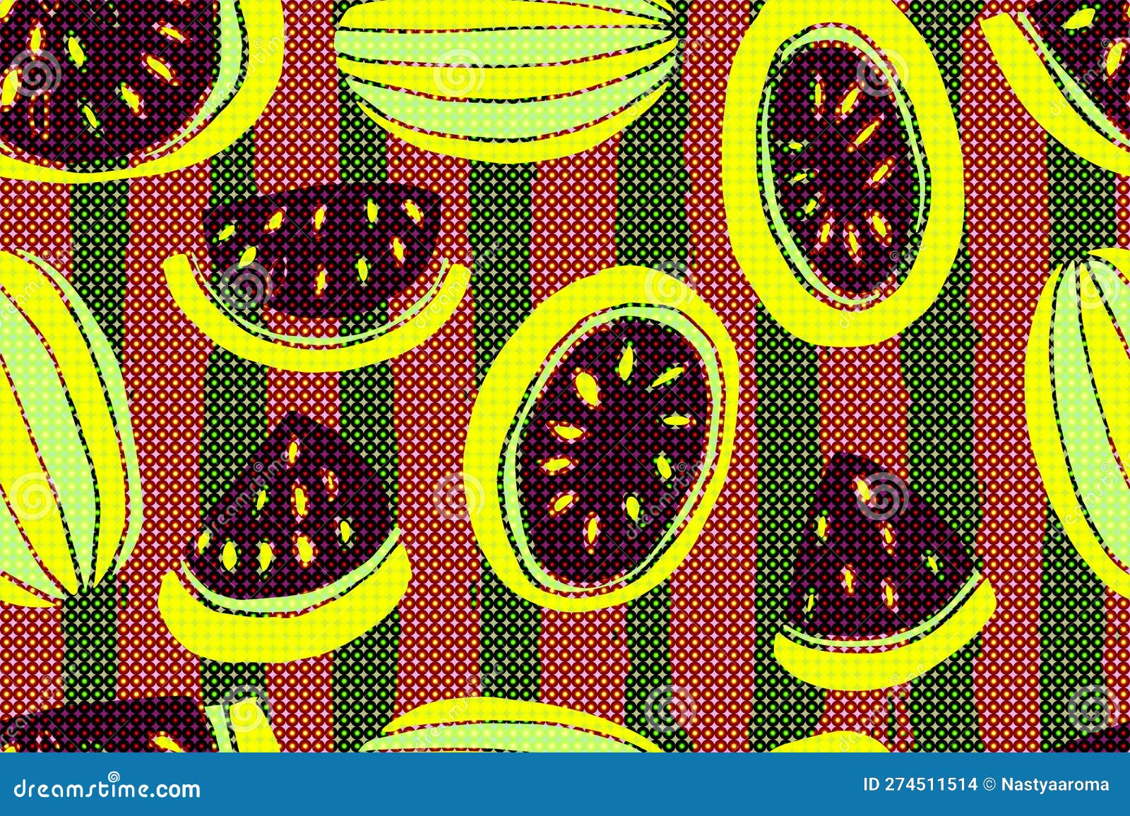 Seamless Watermelons Pattern Stock Vector - Illustration of fresh ...