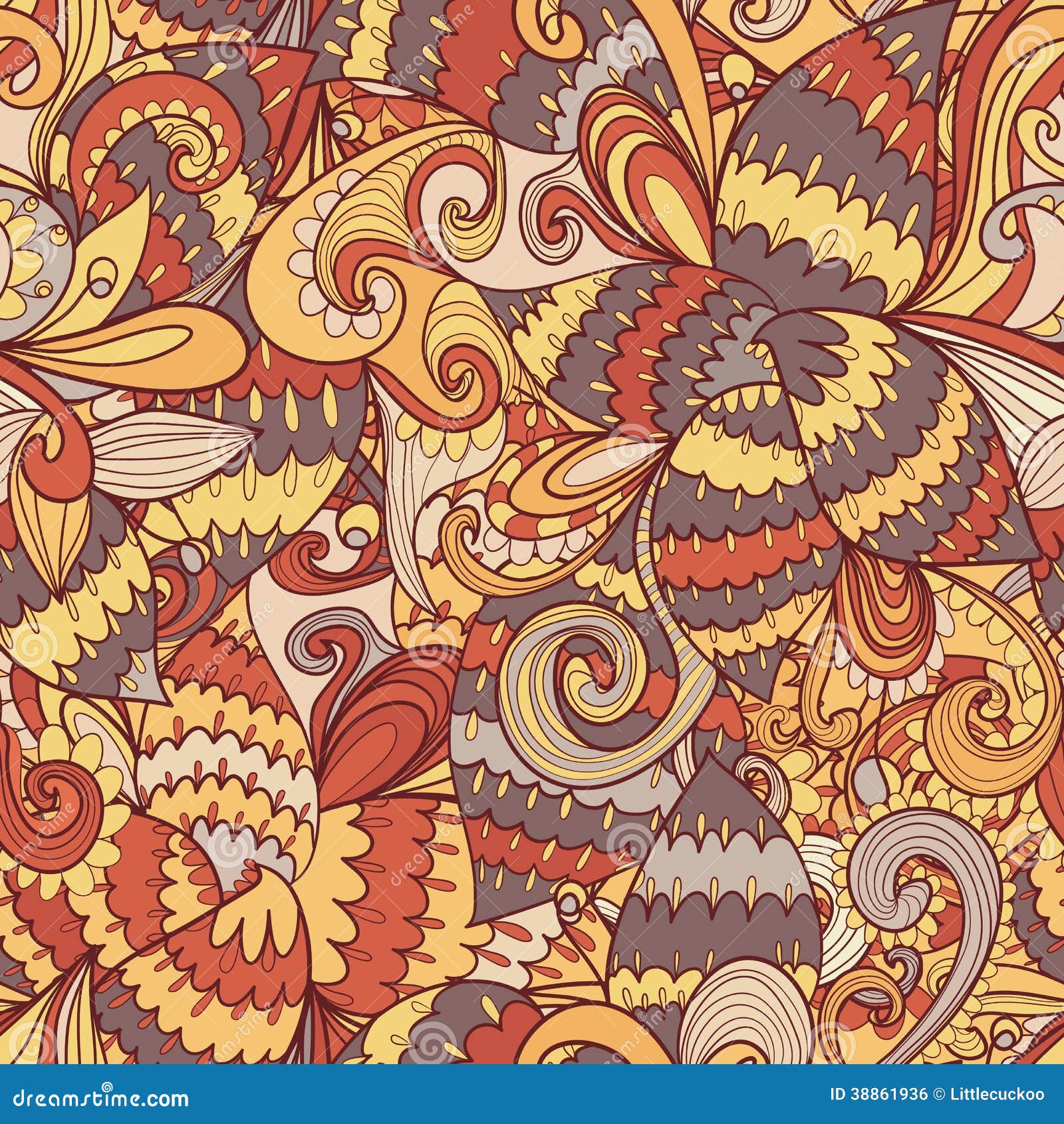 Seamless Wave Hand-drawn Pattern, Waves Background Stock Vector ...