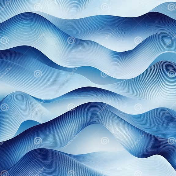 Seamless Wave Like Pattern in Shades of Blue Creating a Tranquil and ...