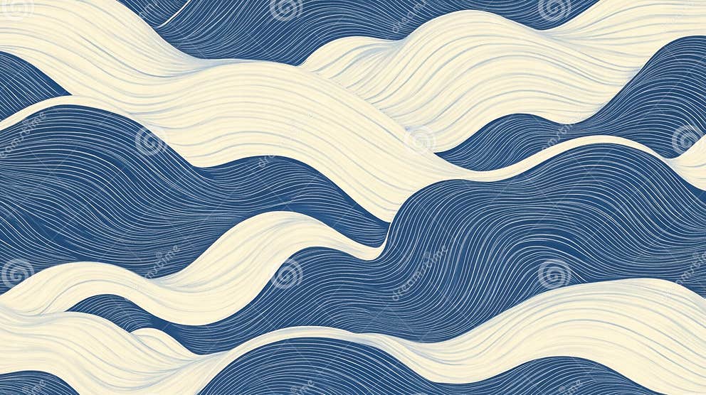 Seamless Wave Pattern with Alternating Colors Creating a Calming ...