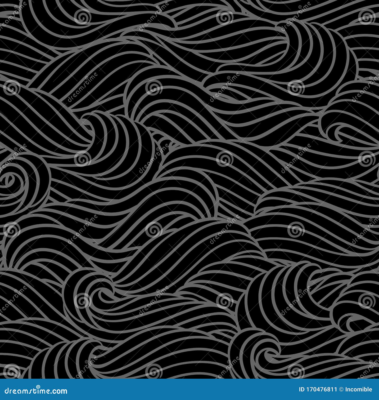 Seamless Wave Pattern. Background with Sea, River or Water Texture ...