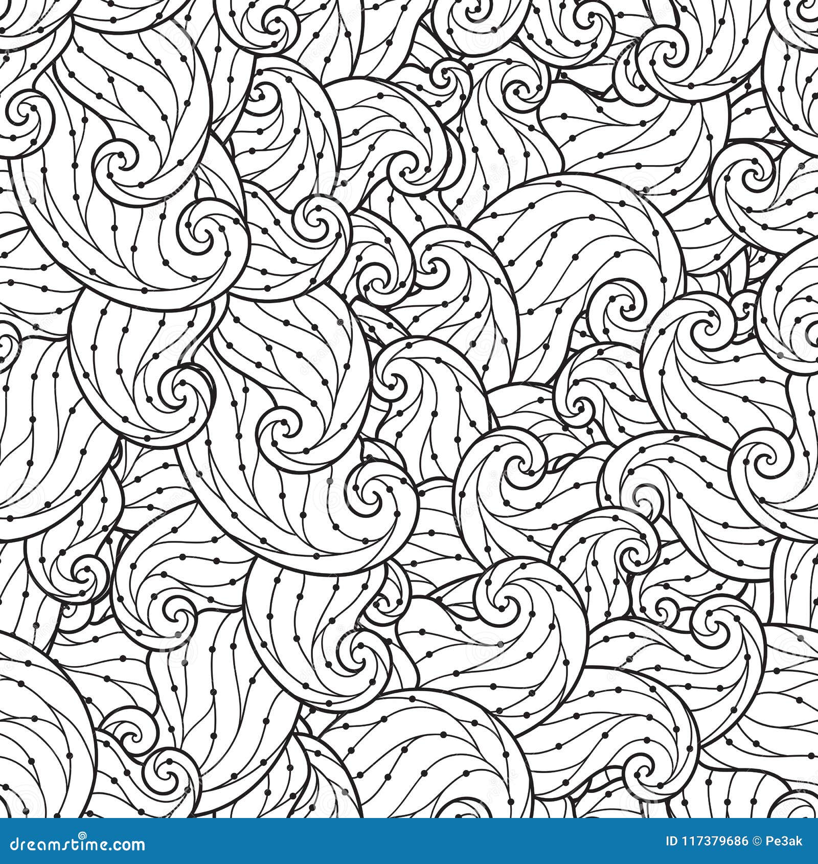 Seamless Pattern for Coloring Book. Stock Vector - Illustration of ...