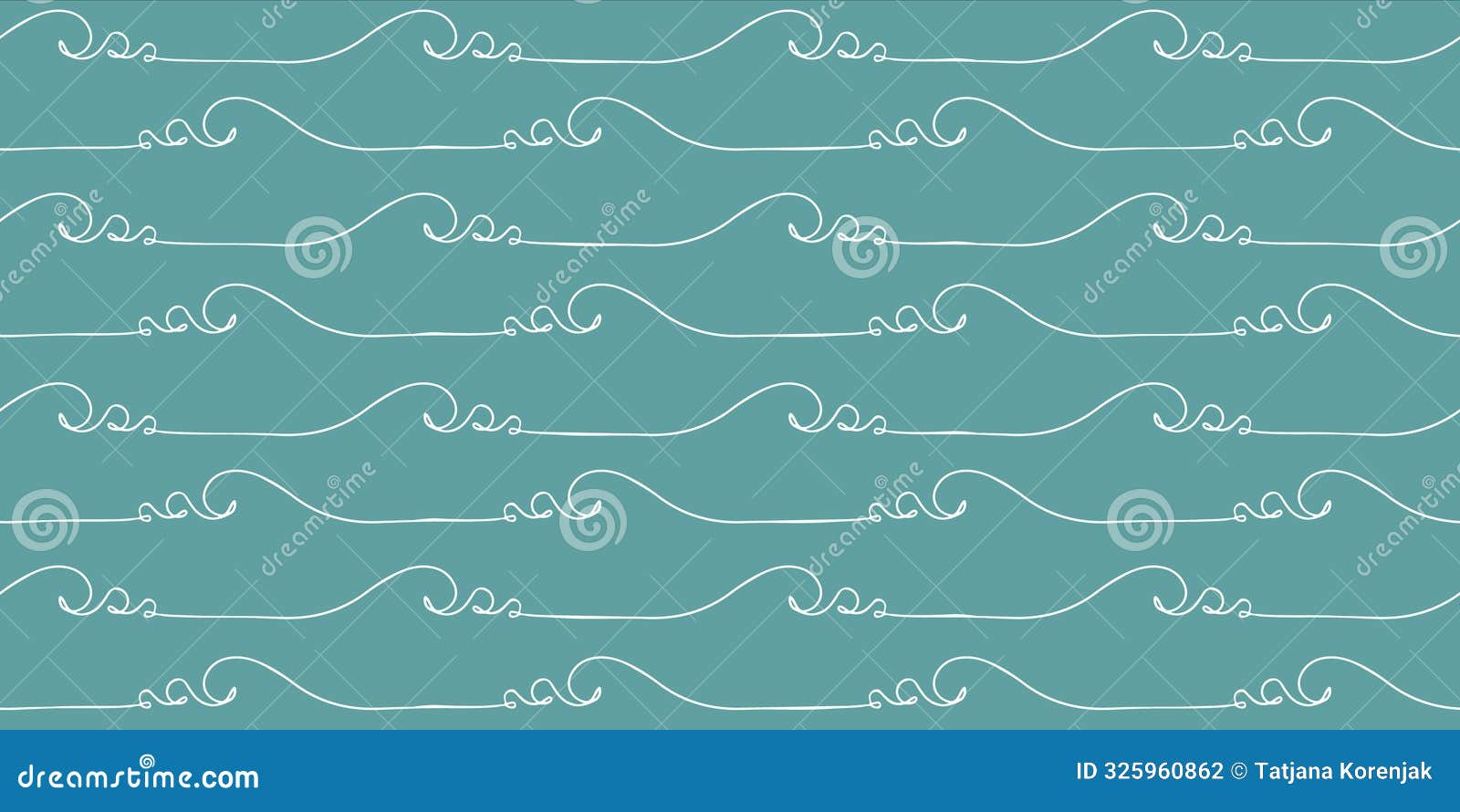 Seamless Wave Pattern Drawn with One Continuous Line Art Stock ...