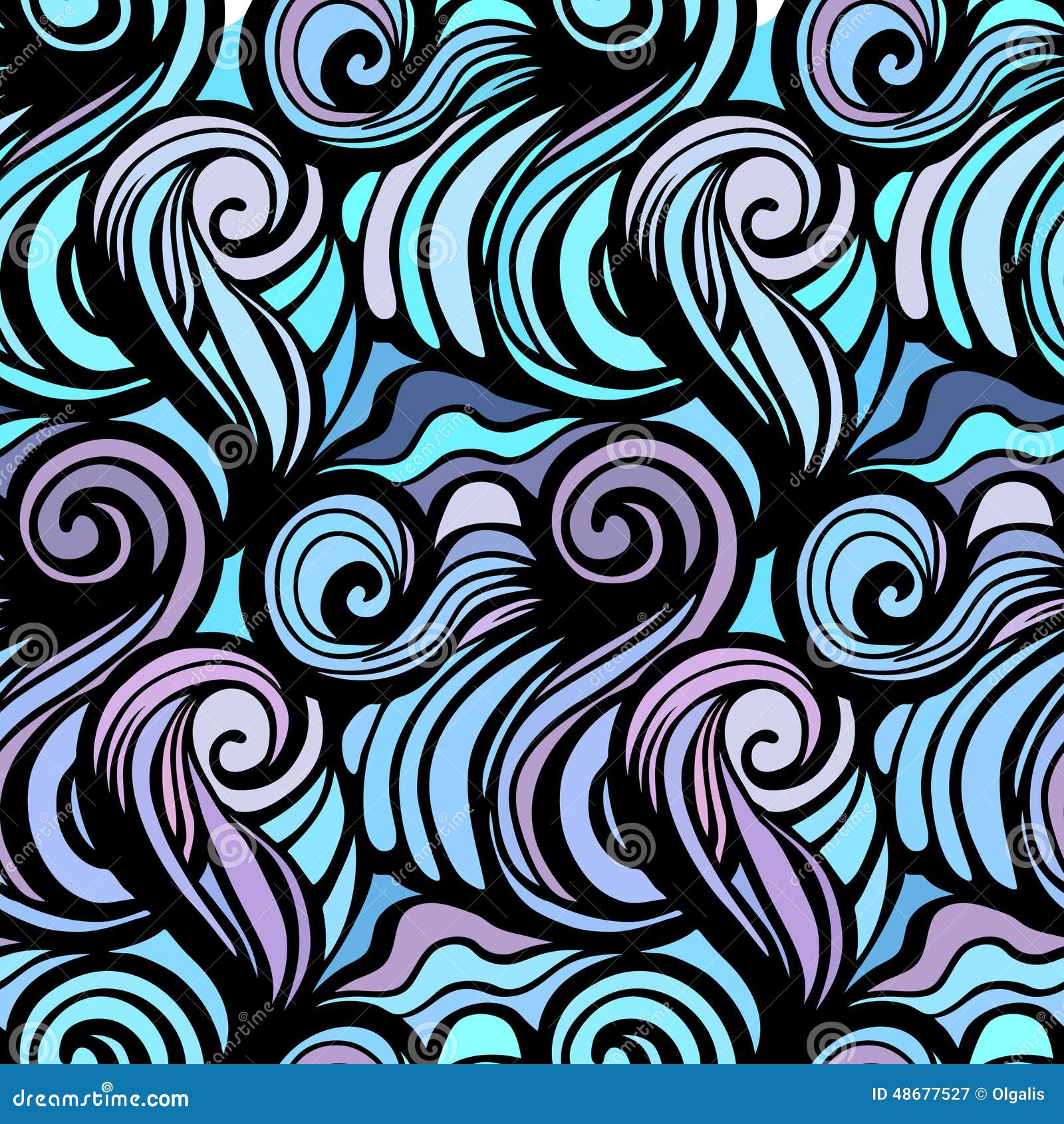 Seamless Wave Pattern Stock Image | CartoonDealer.com #48677527