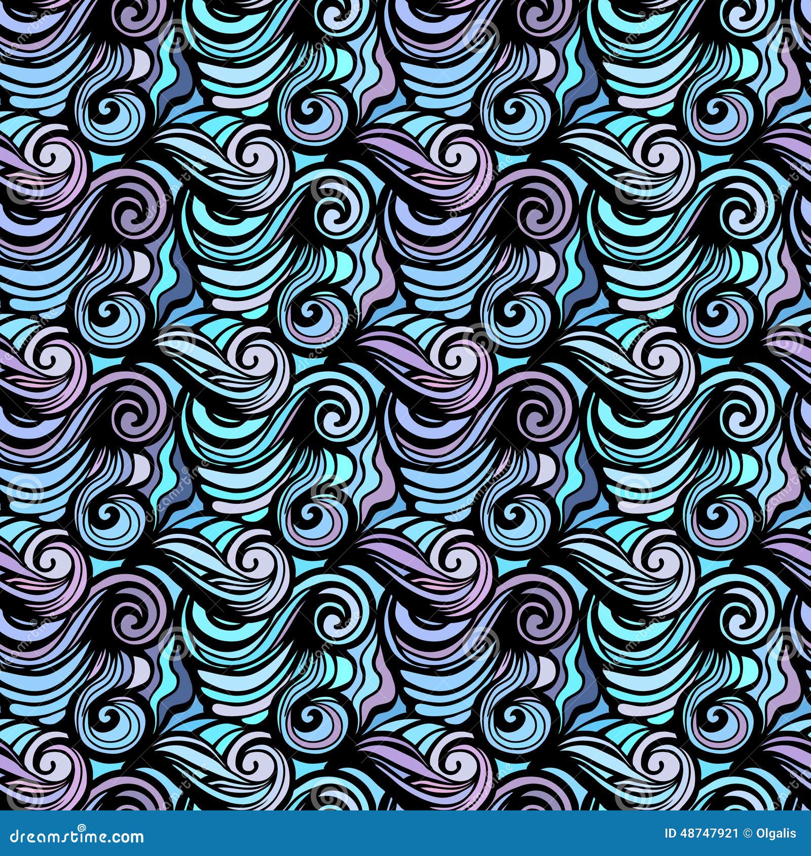 Seamless wave pattern stock illustration. Illustration of paper - 48747921