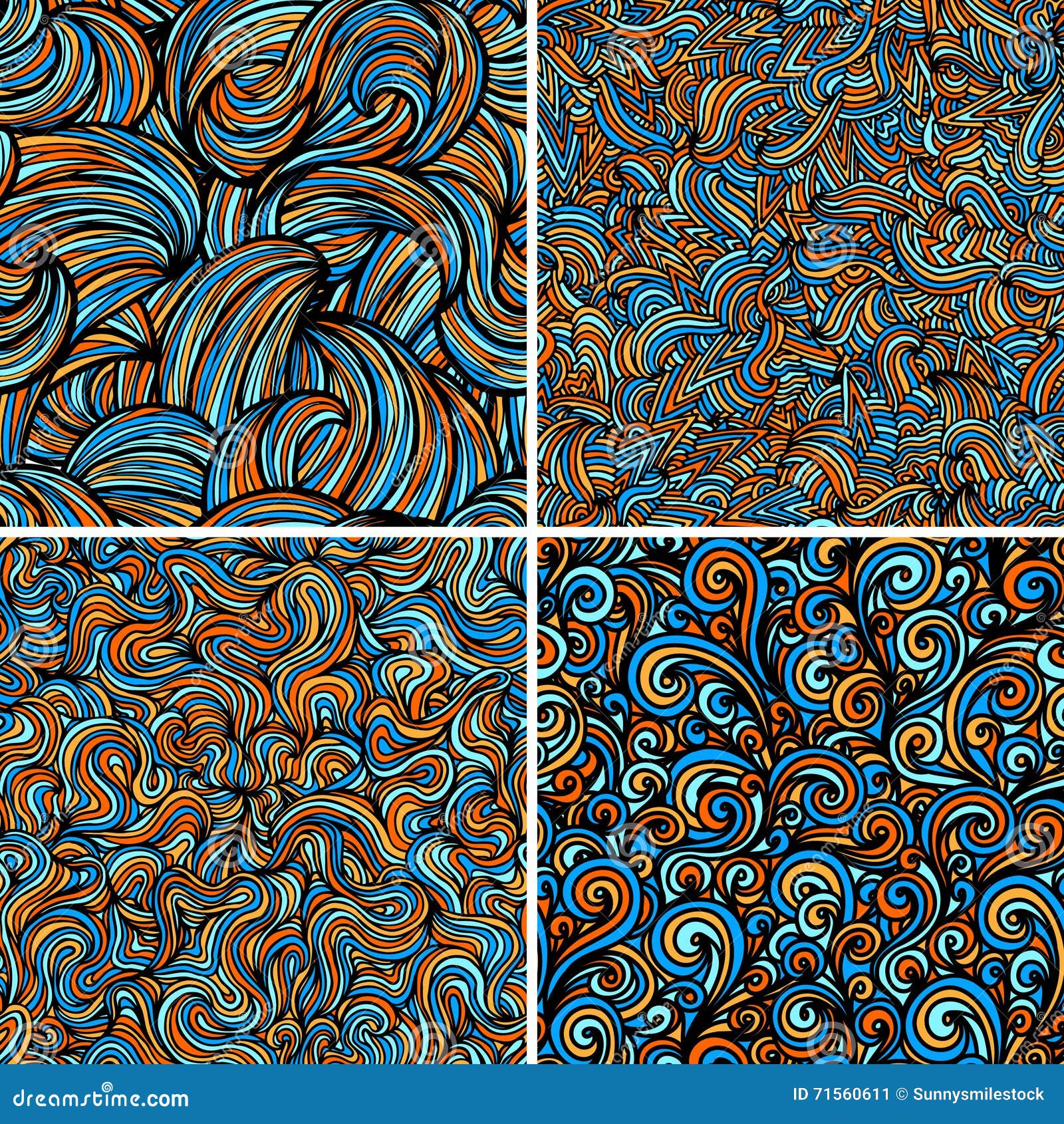 Seamless Wave Pattern Cartoon Vector | CartoonDealer.com #71560611