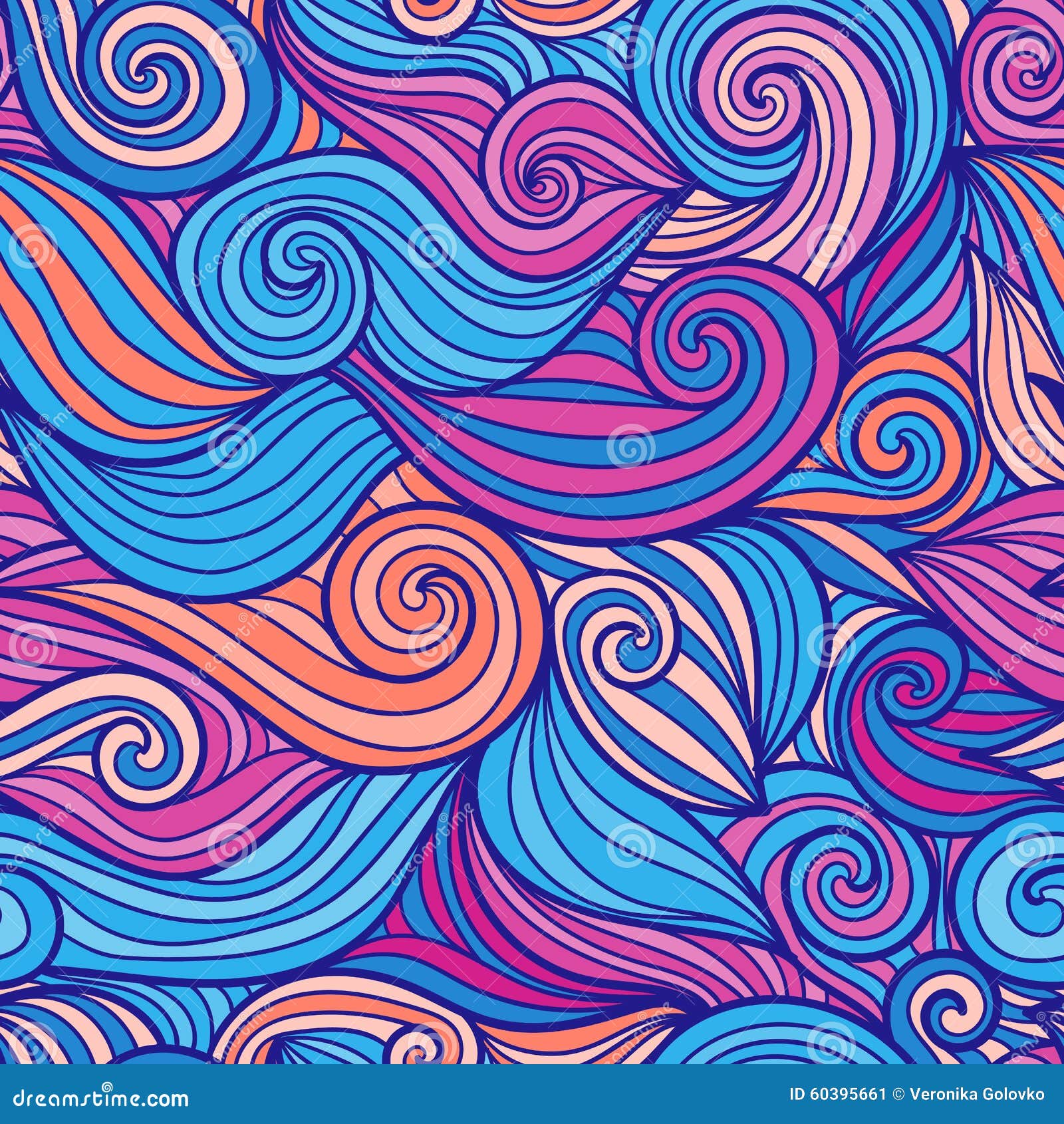 Seamless Wave Pattern Cartoon Vector | CartoonDealer.com #60395661