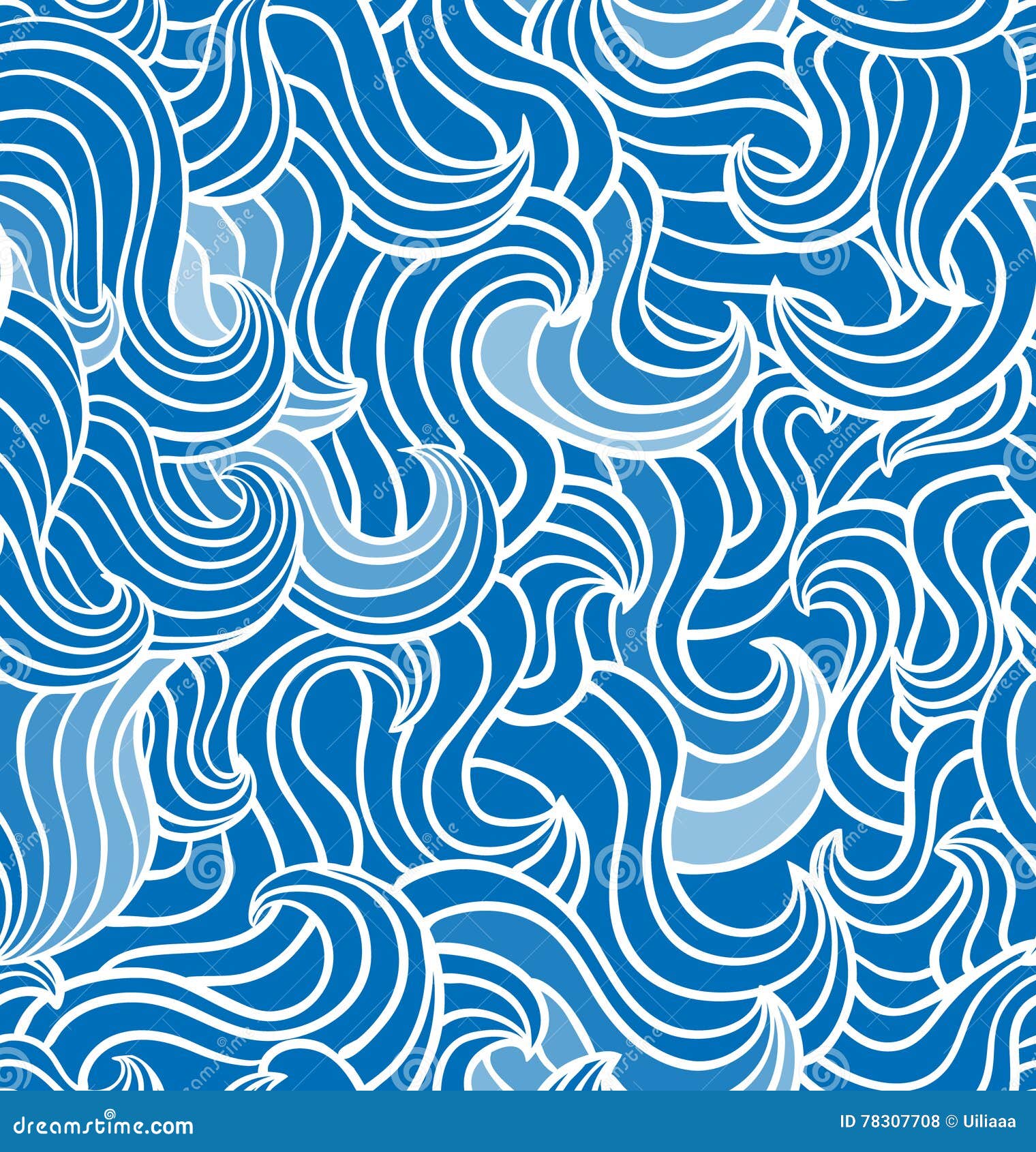 Seamless wave pattern. stock illustration. Illustration of ornament ...