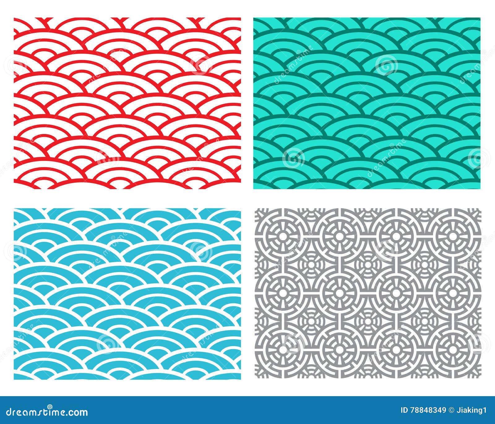 Seamless Wave Sea Pattern in Chinese Style Stock Vector - Illustration ...