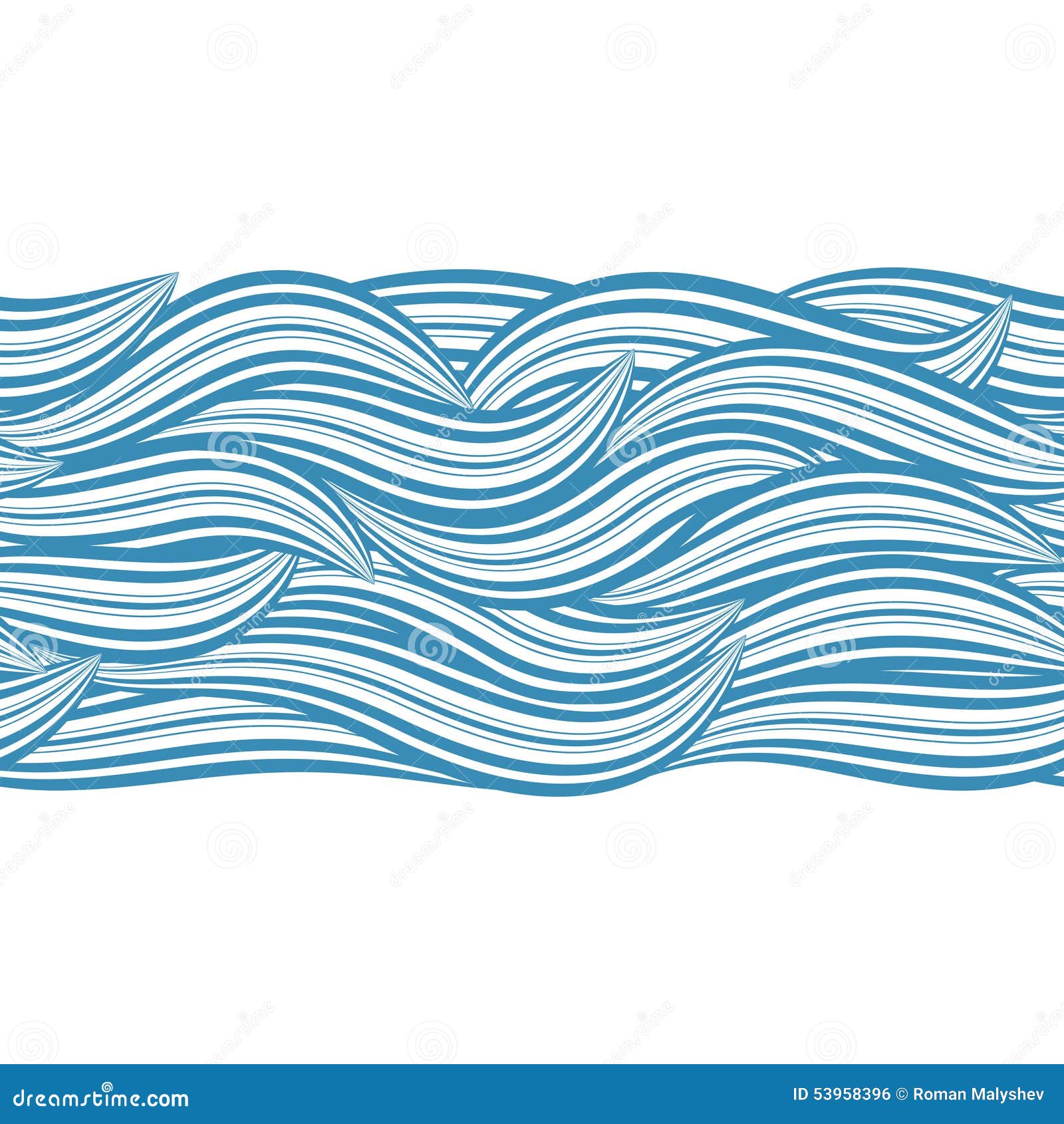 Seamless wave stock vector. Illustration of flow, water - 53958396