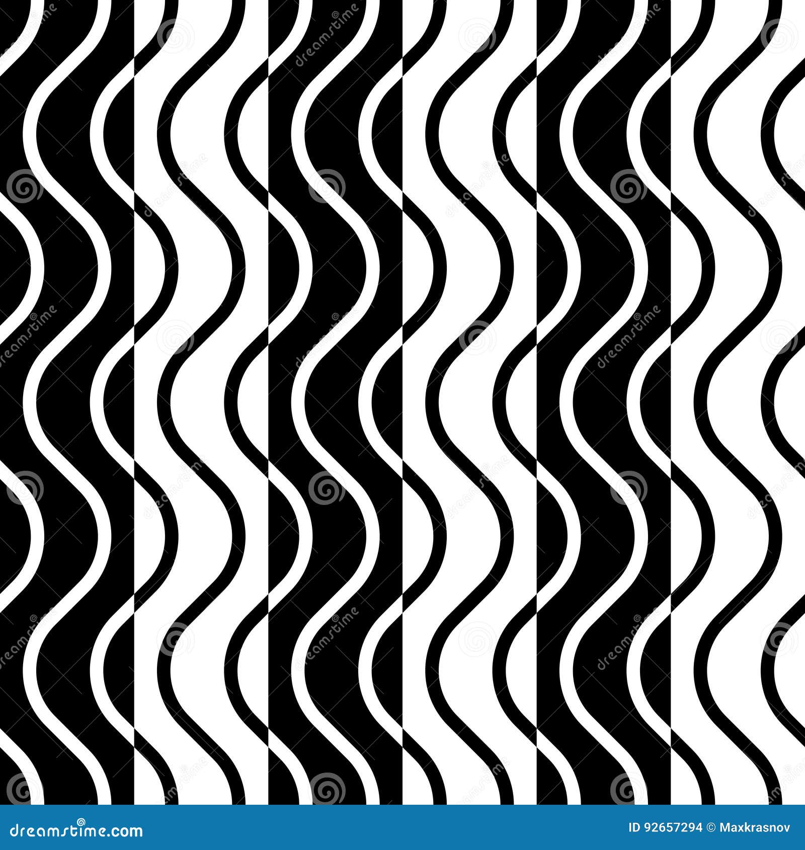 Seamless Wave and Stripe Pattern Stock Vector - Illustration of curve ...