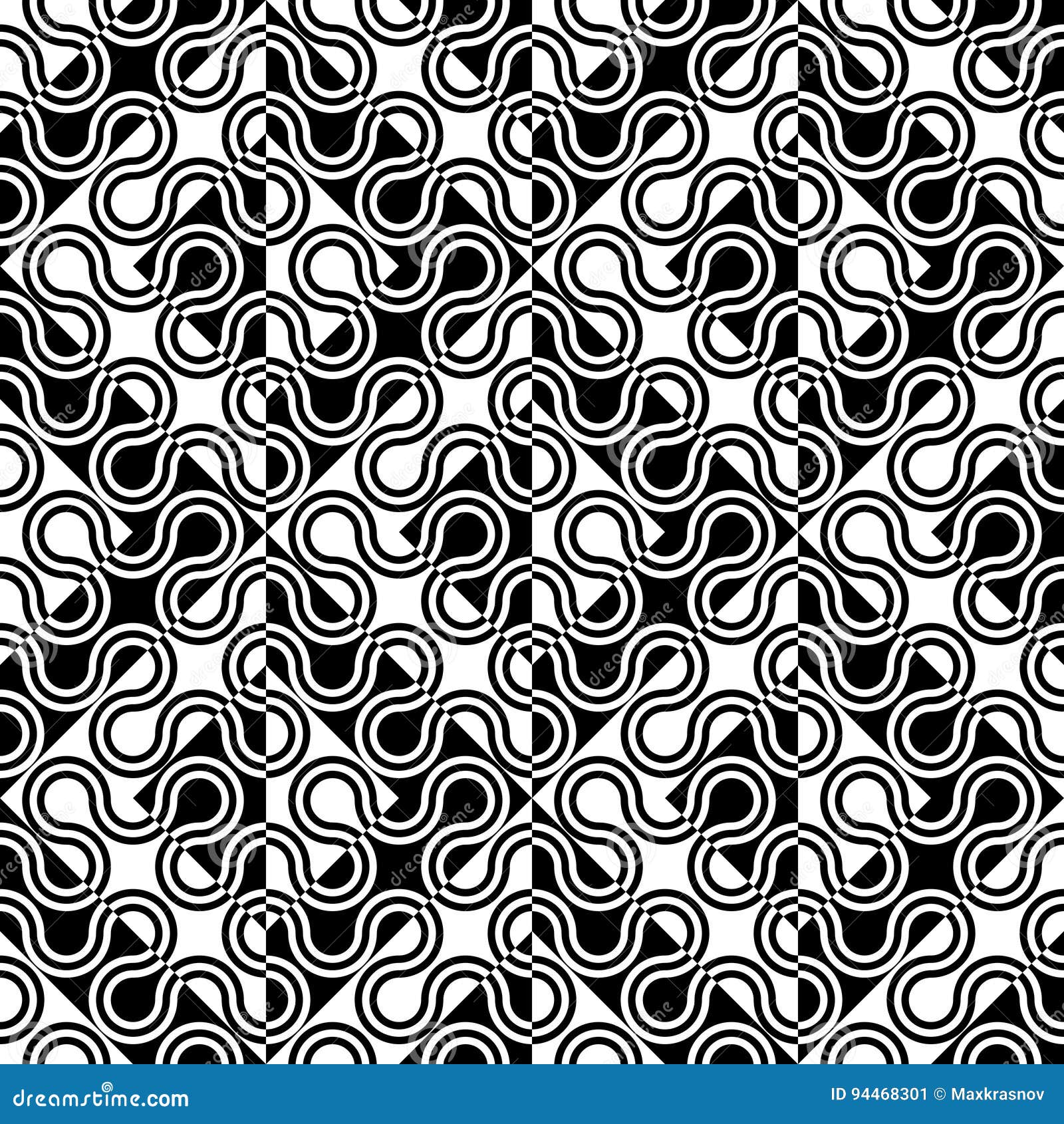Seamless Wave and Stripe Pattern Stock Vector - Illustration of mosaic ...
