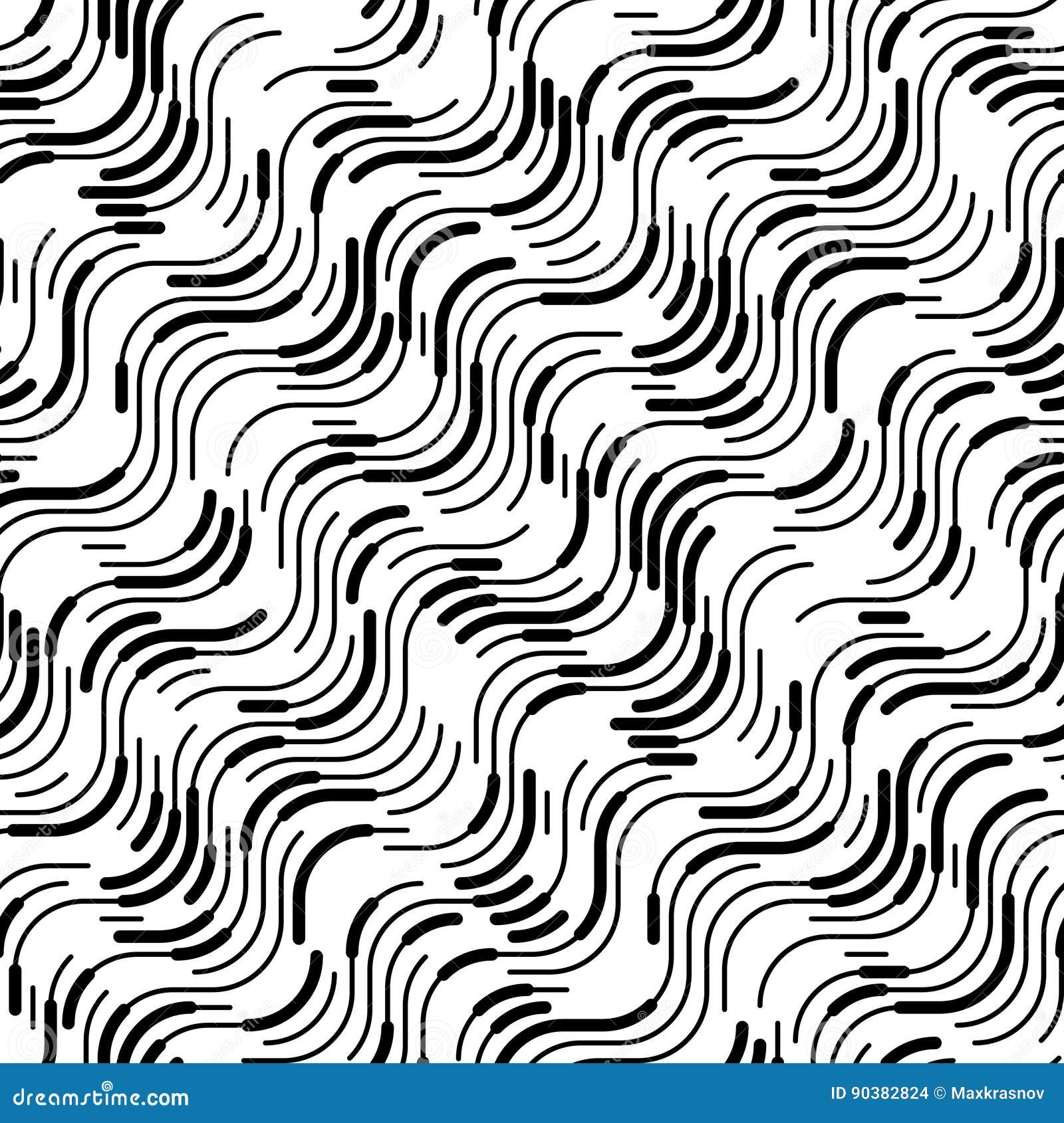 Seamless Wave and Stripe Pattern Stock Vector - Illustration of modern ...