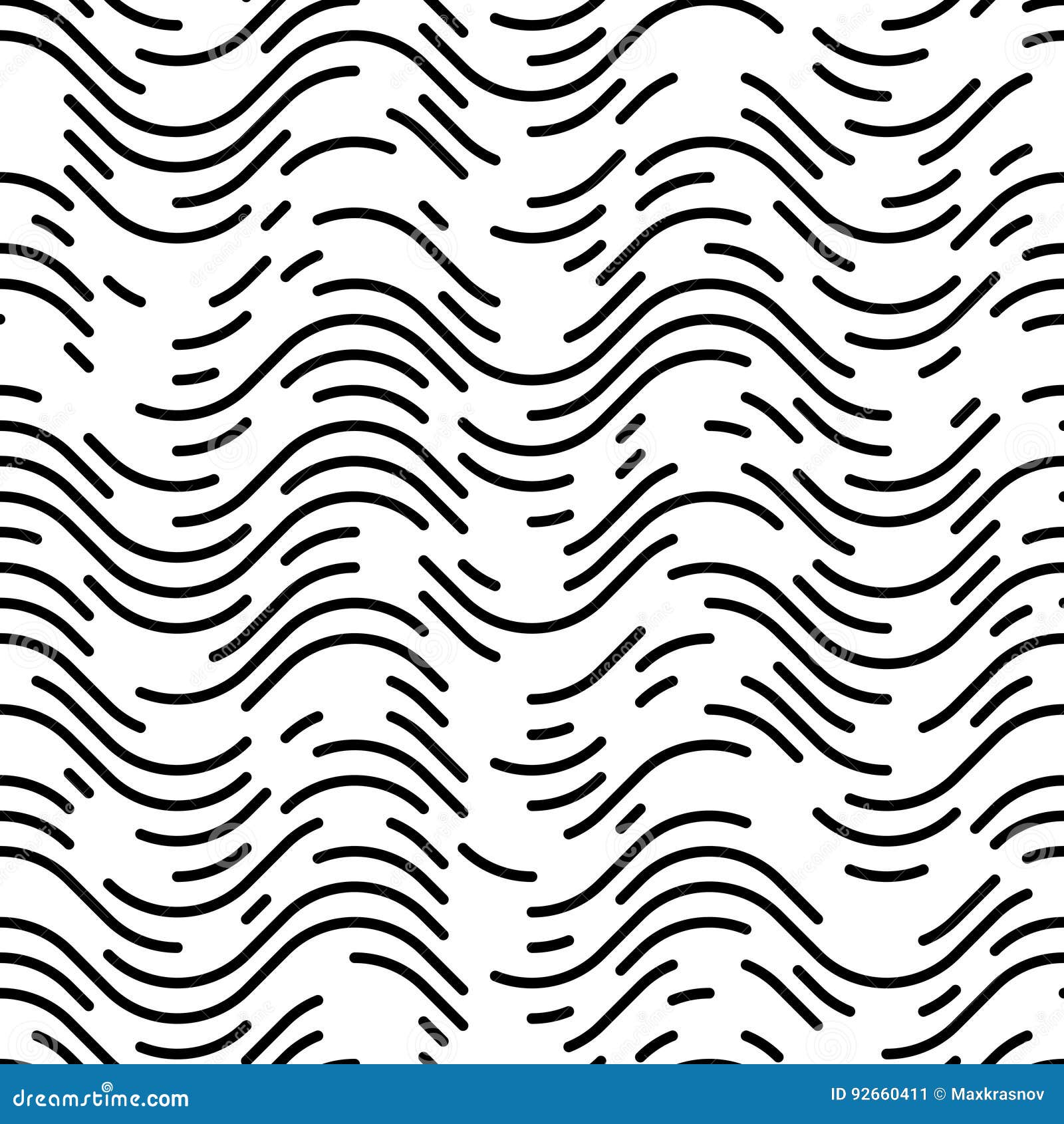 Seamless Wave and Stripe Pattern Stock Vector - Illustration of ...