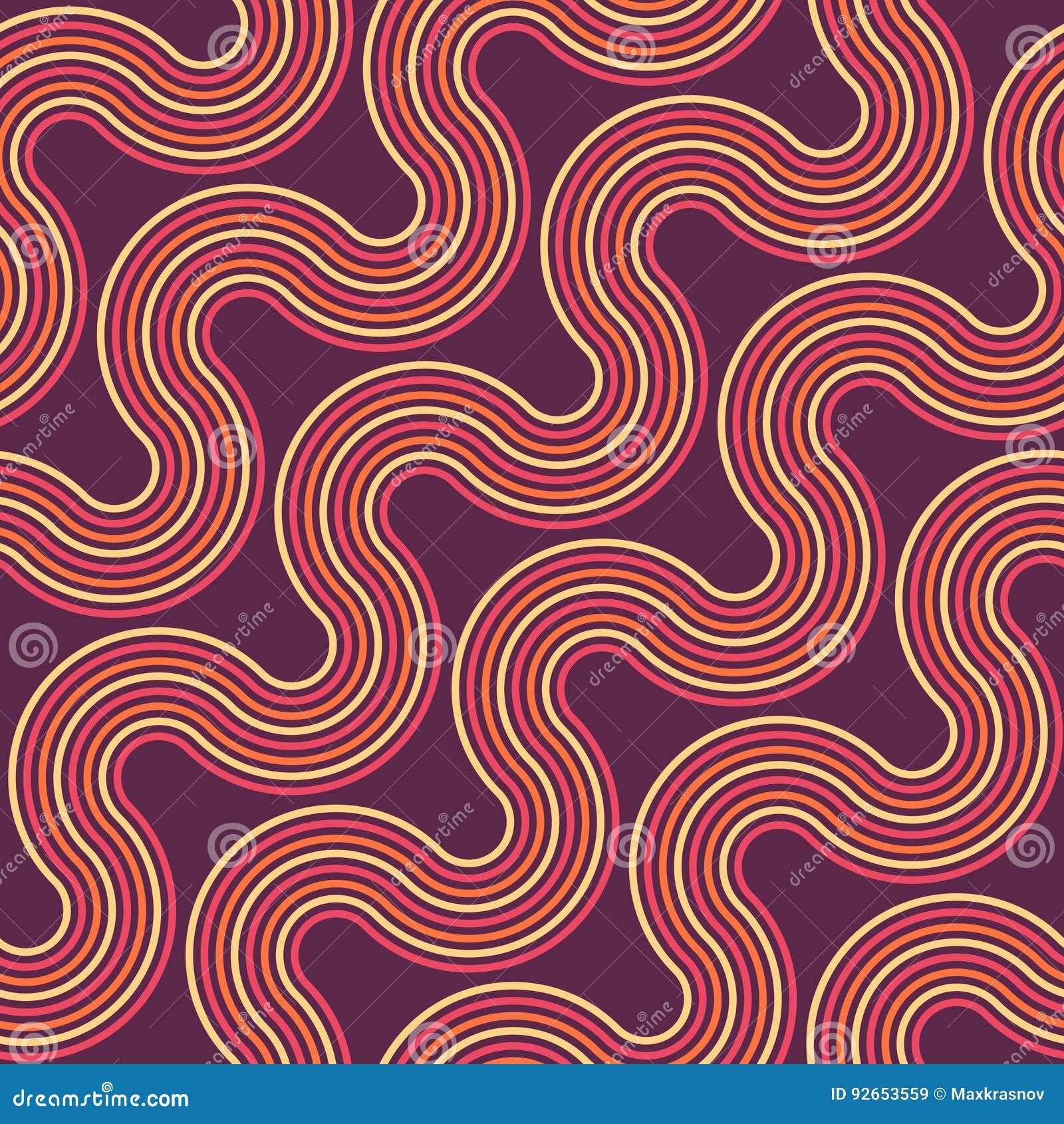 Seamless Wave and Stripe Pattern Stock Vector - Illustration of ...