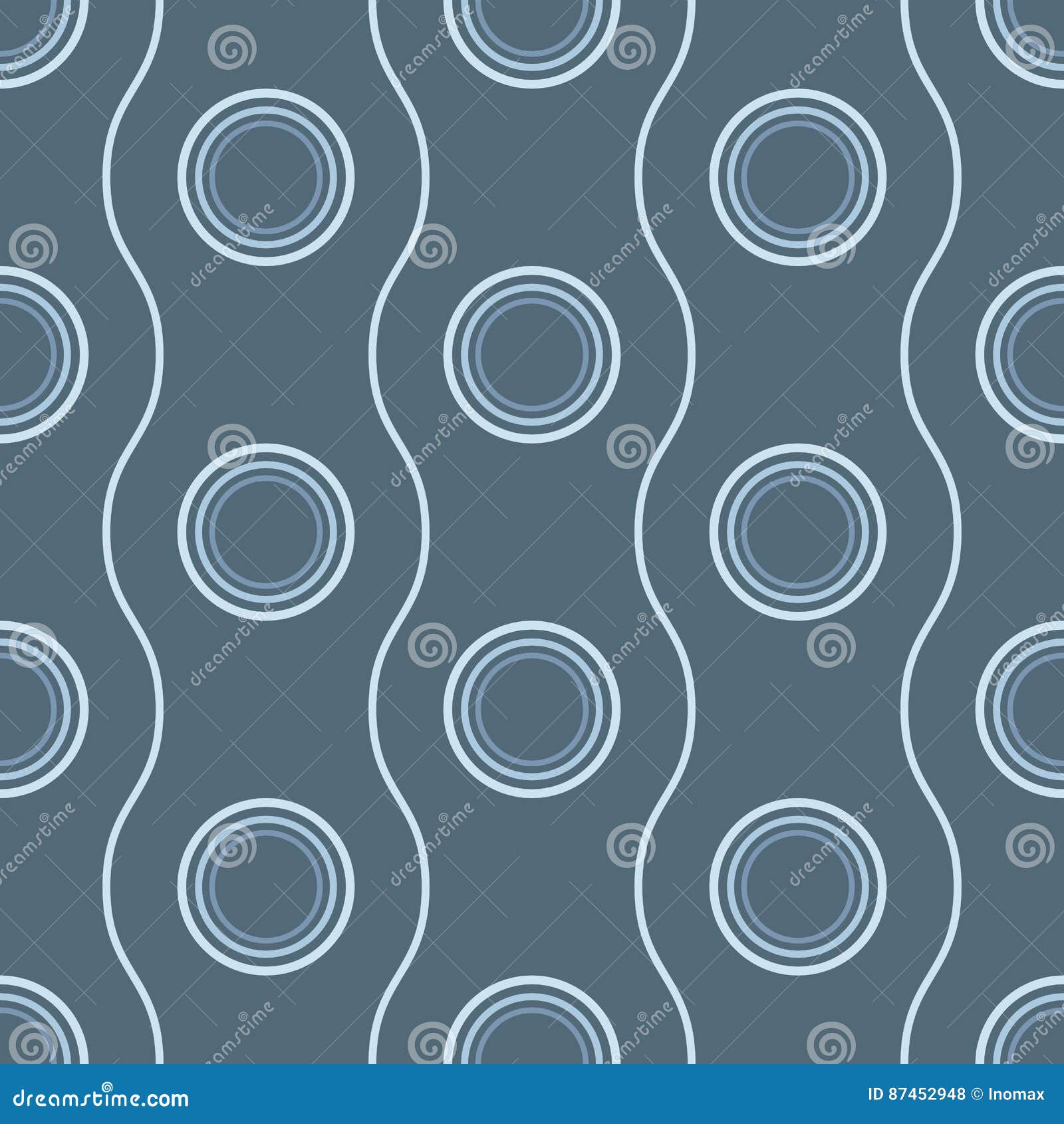 Seamless Waves and Circles Pattern Stock Illustration - Illustration of ...
