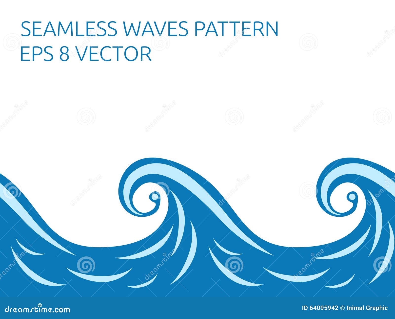 Seamless waves pattern stock vector. Illustration of fine - 64095942