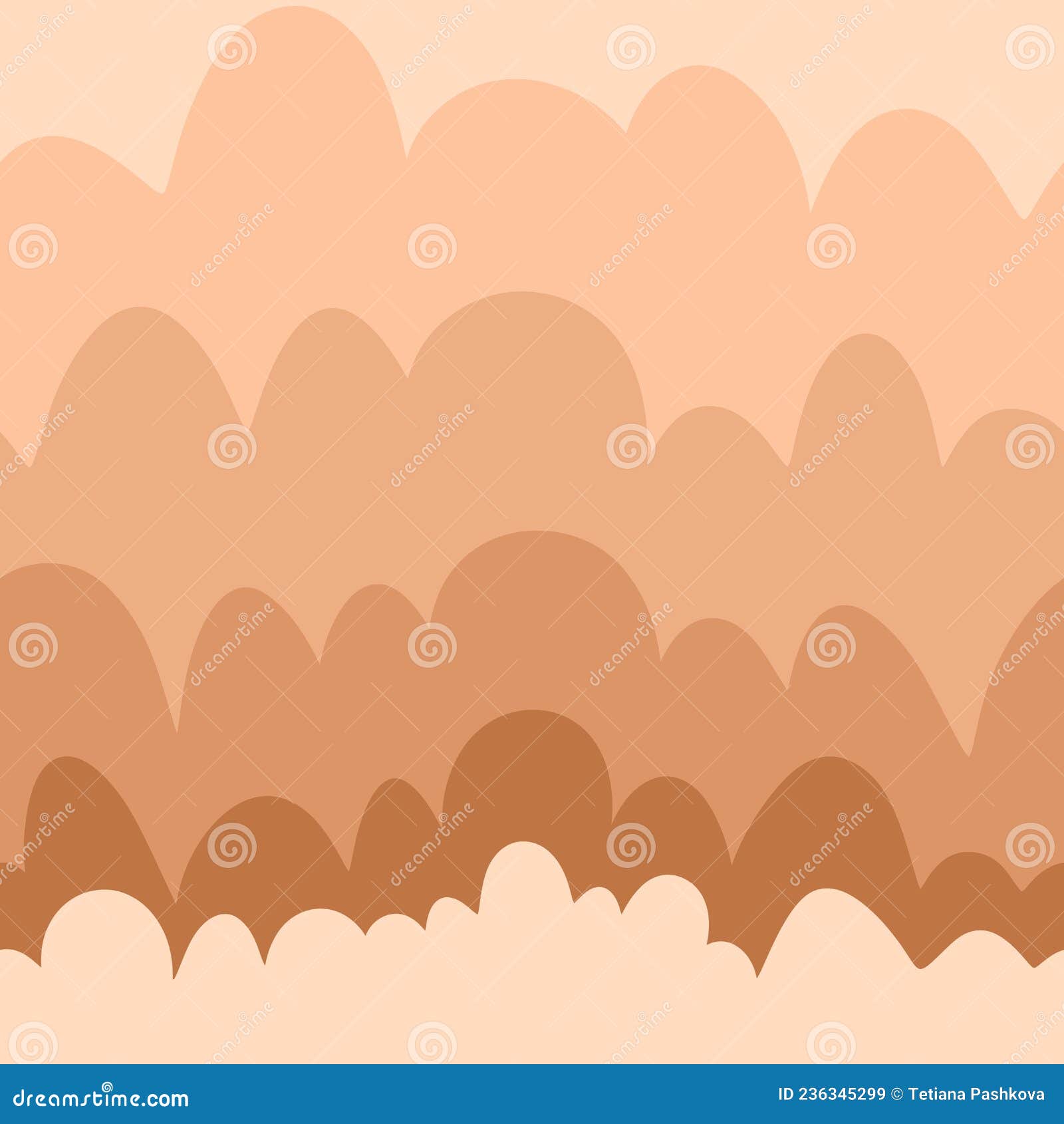 Seamless Waves Pattern with Cartoon Clouds for Wallpaper and Fabrics ...