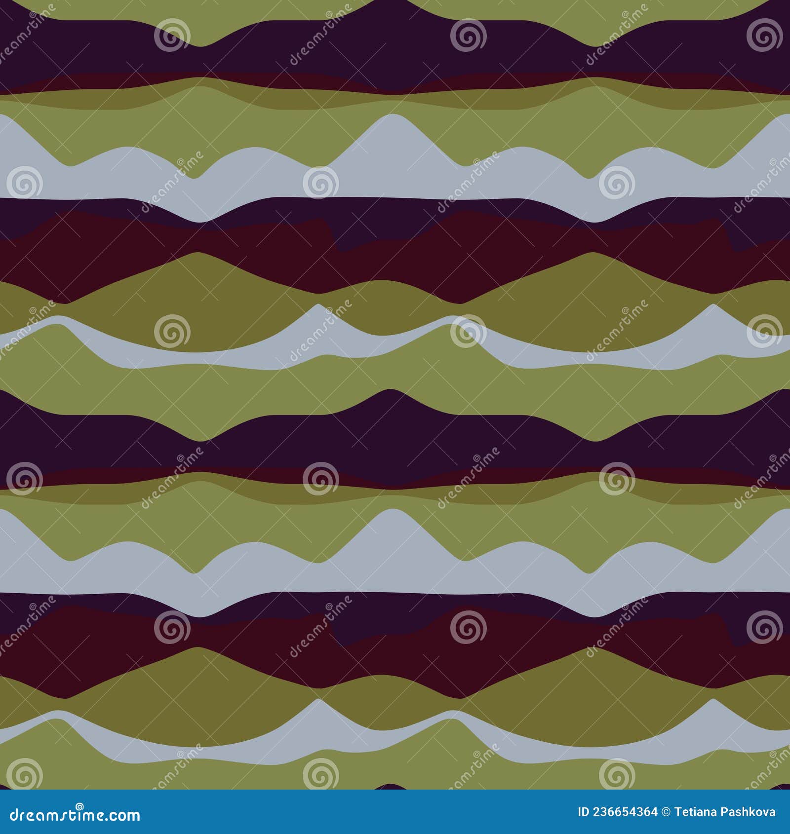 Seamless Waves Pattern with Cartoon Clouds for Wallpaper and Fabrics ...