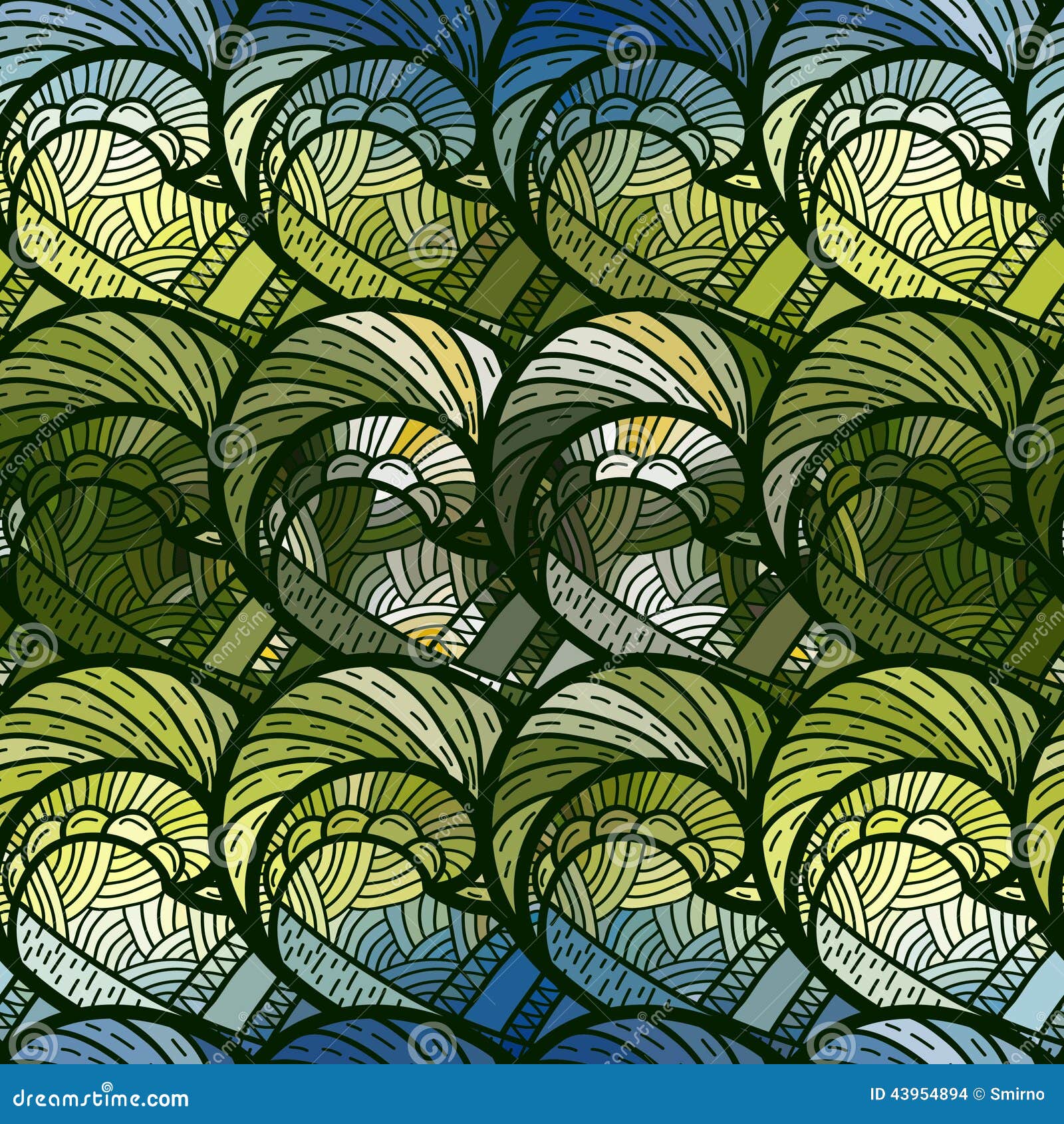 Seamless waves pattern stock vector. Illustration of background - 43954894