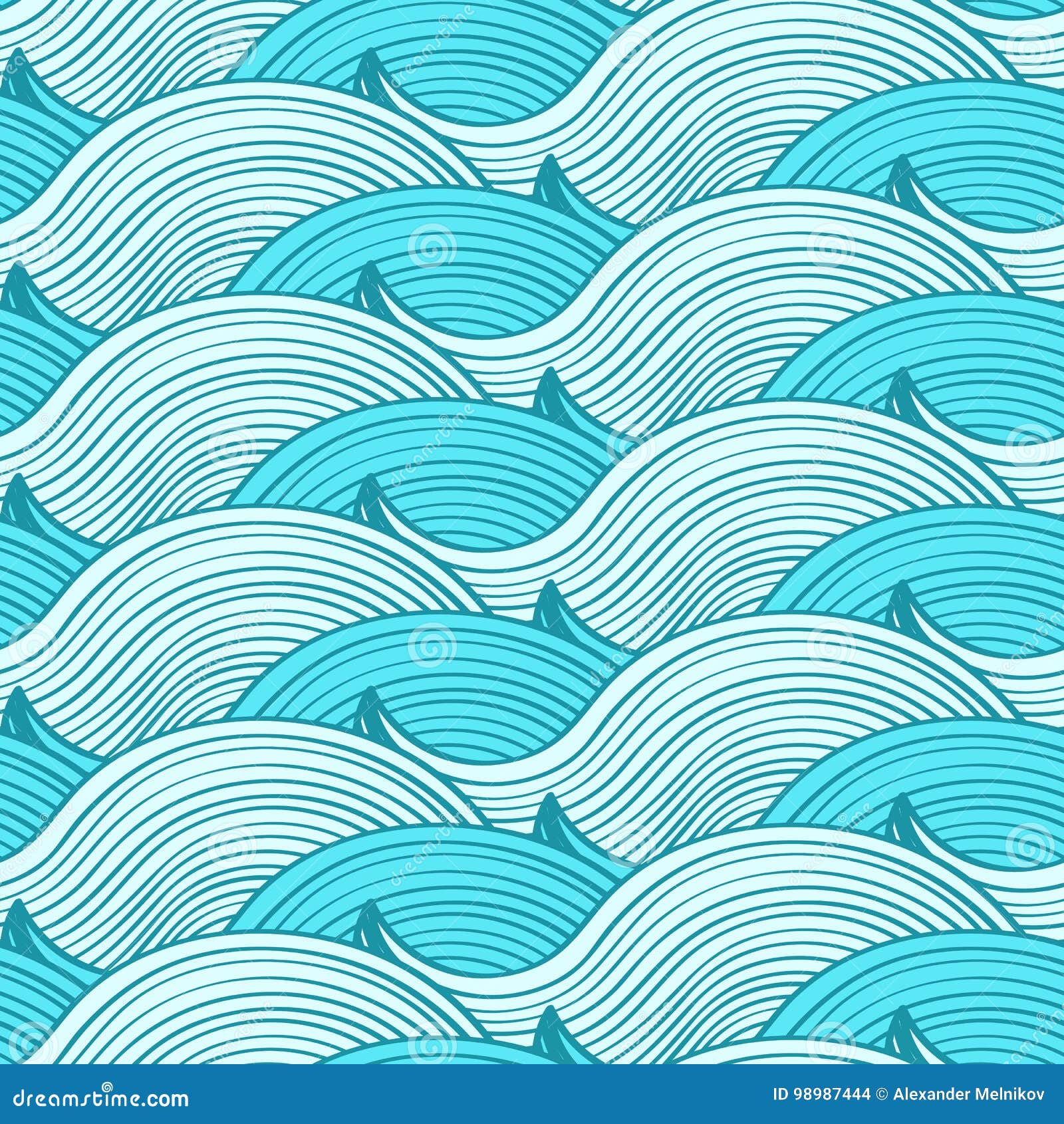 Seamless waves patterns stock illustration. Illustration of ornament ...