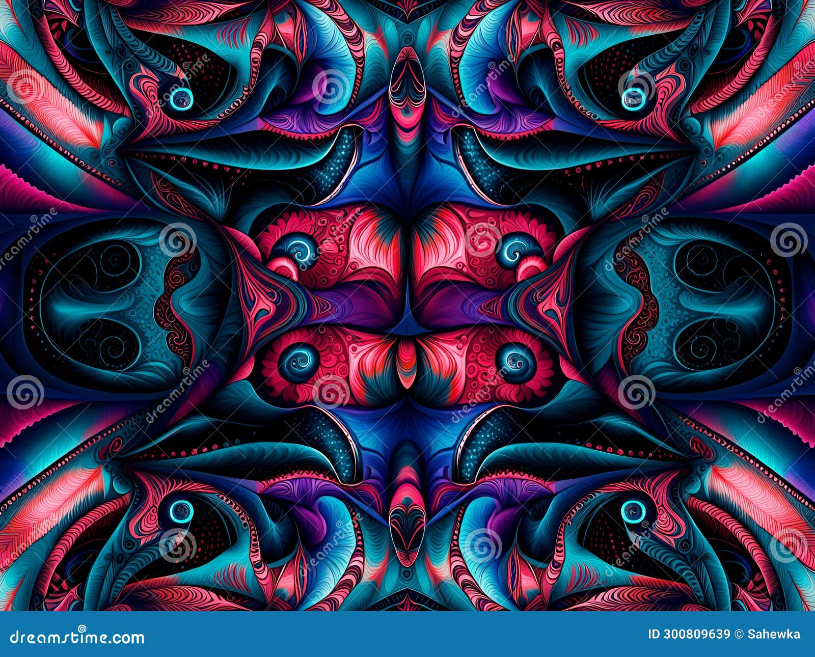 Seamless Wavy Background. Vivid Unique Psychedelic Pattern, Texture ...