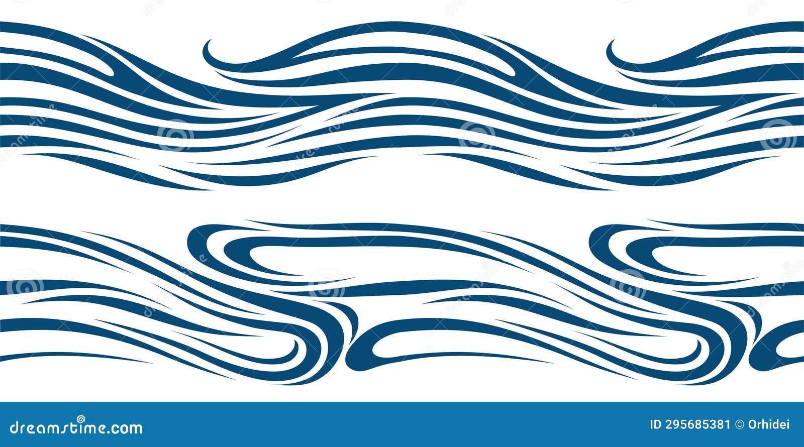 Seamless Wavy Curve Wave Free Form Stock Vector - Illustration of ...