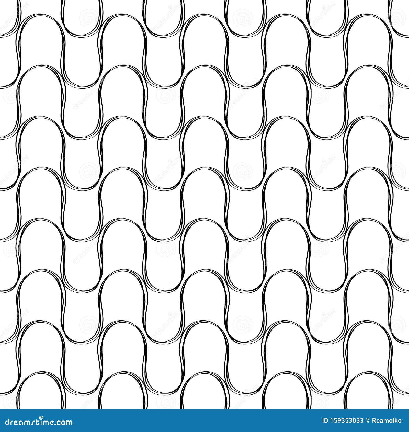 Seamless Wavy Doodle Pattern. Stock Vector - Illustration of decorative ...