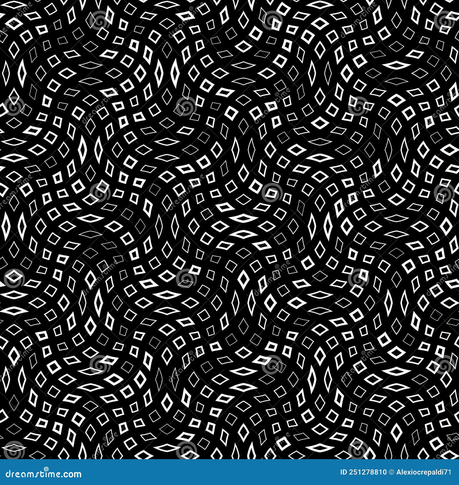 Seamless Wavy Geometric Pattern with White Squares. Vector Illustration ...